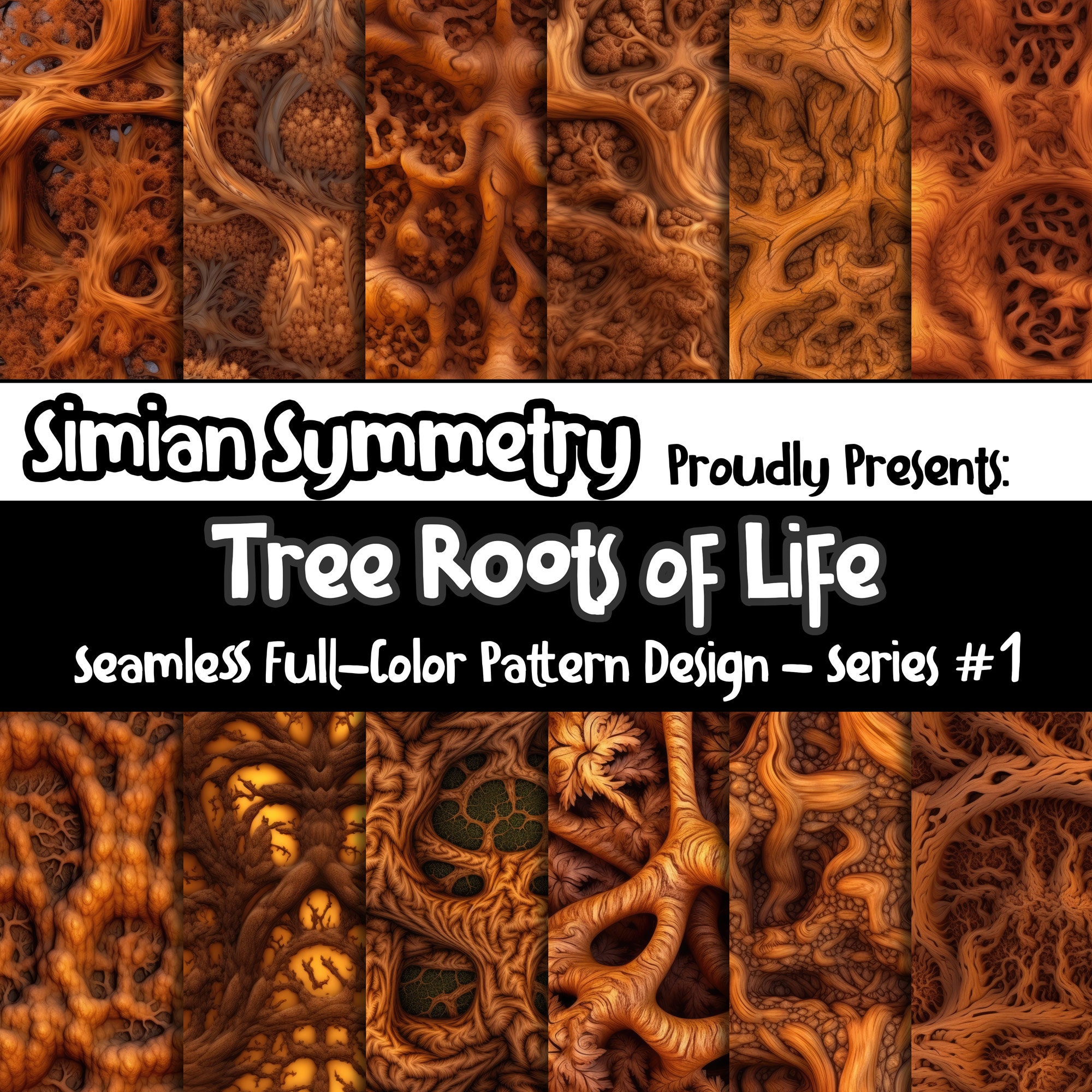 DIGITAL PAPER Tree Roots of Life Series 1 Seamless Designs Twelve ...