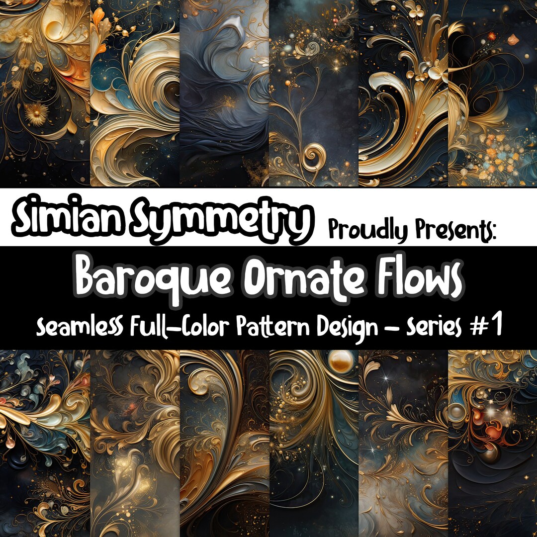Baroque Ornate Flows Digital Paper | Instant Download | Seamless ...