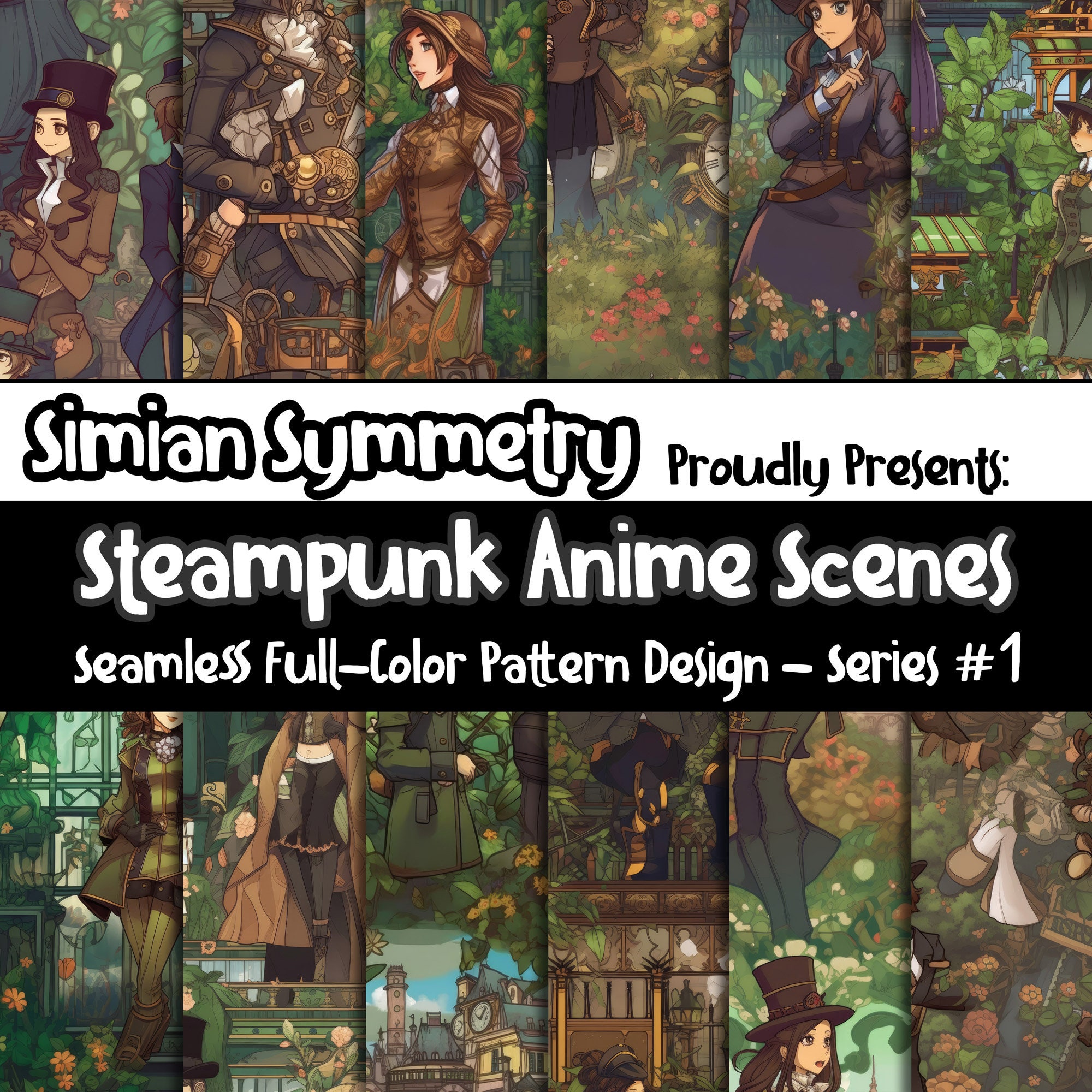 DIGITAL PAPER Steampunk Anime Scenes Series 1 Seamless - Etsy