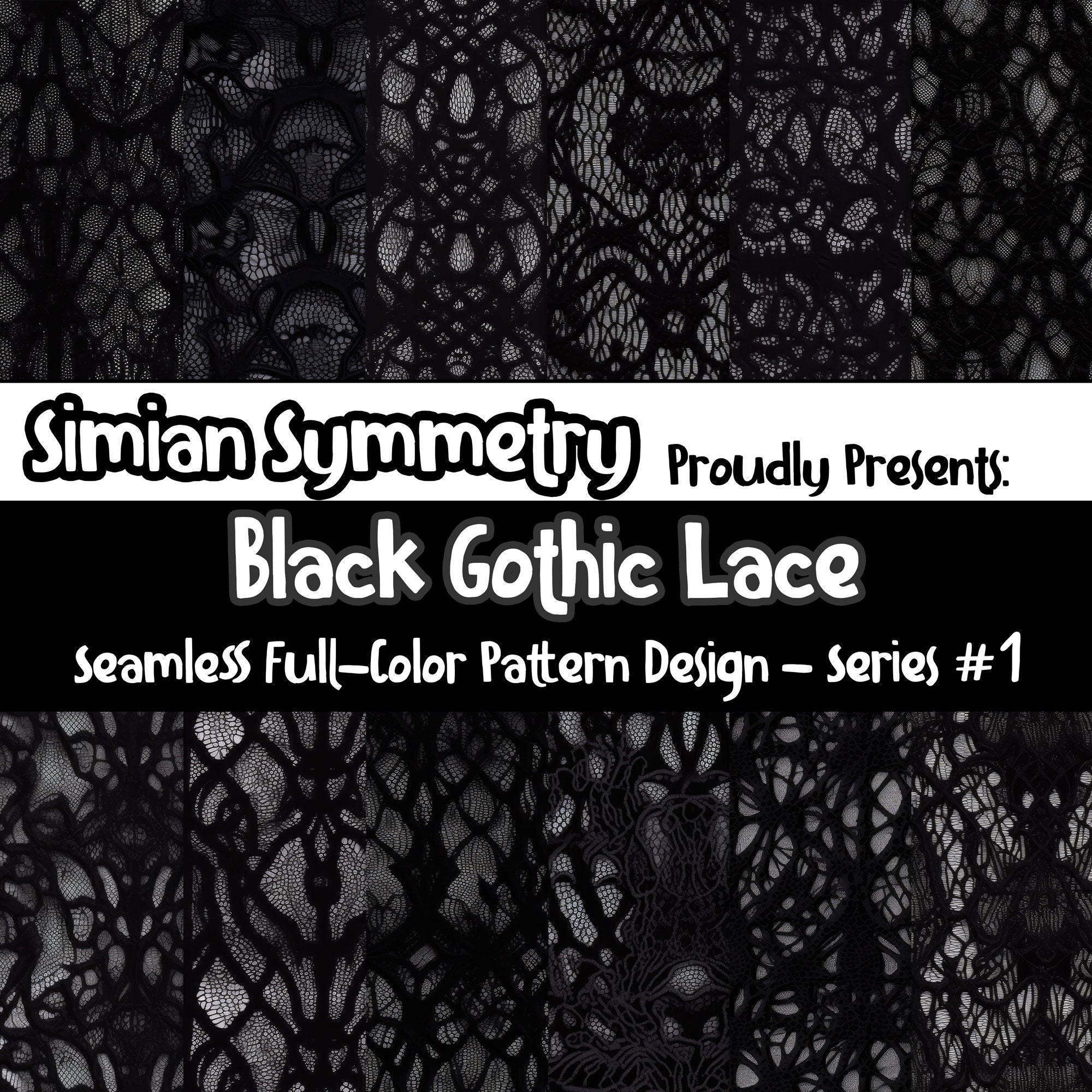 Black Gothic Lace Digital Paper Instant Download Seamless Patterns Dark ...