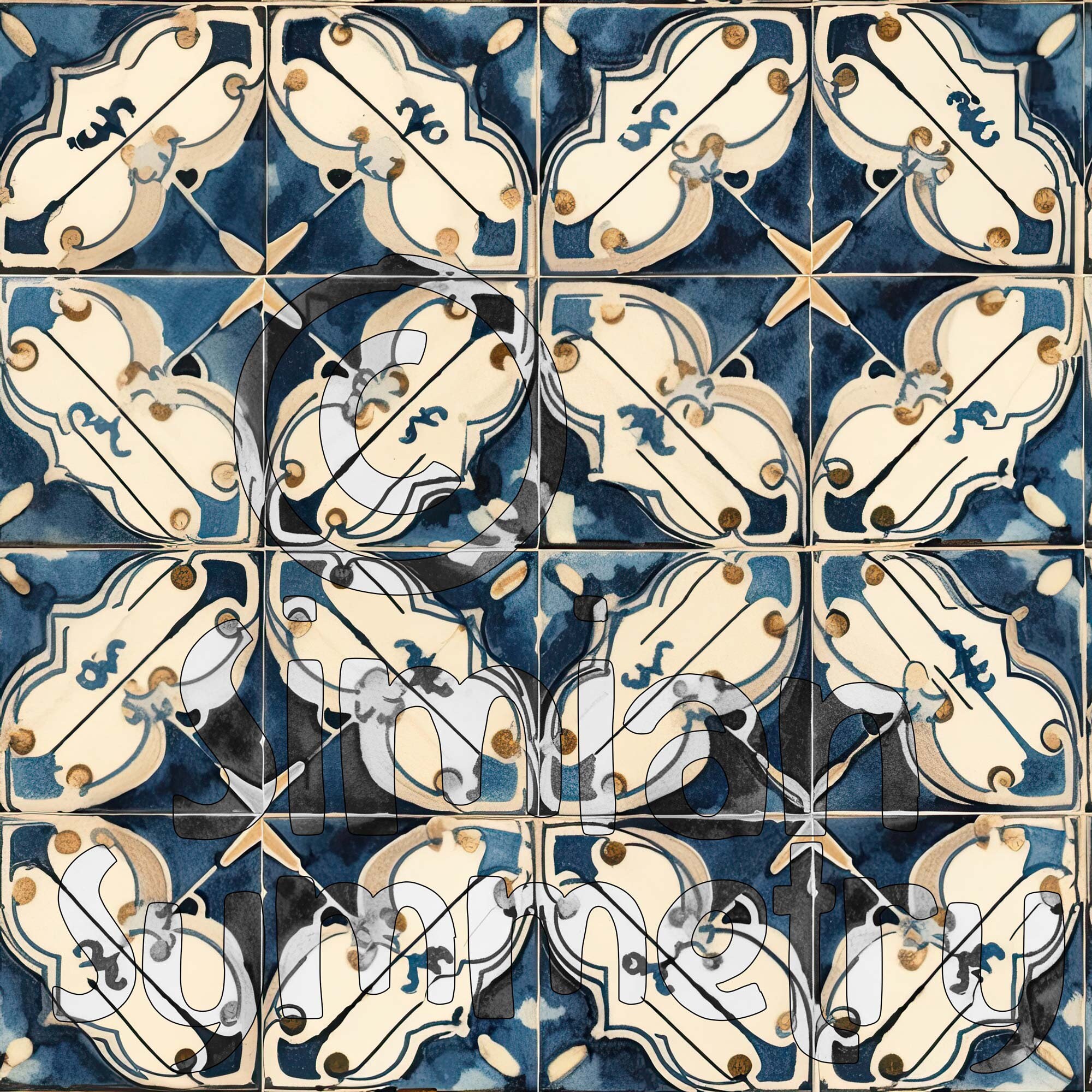 DIGITAL PAPER Dutch Painted Tile Series 2 Seamless Designs Twelve ...