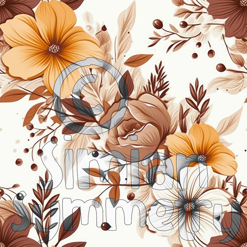 Boho Brown Flower Digital Paper Boho Brown Flower Pattern - Etsy