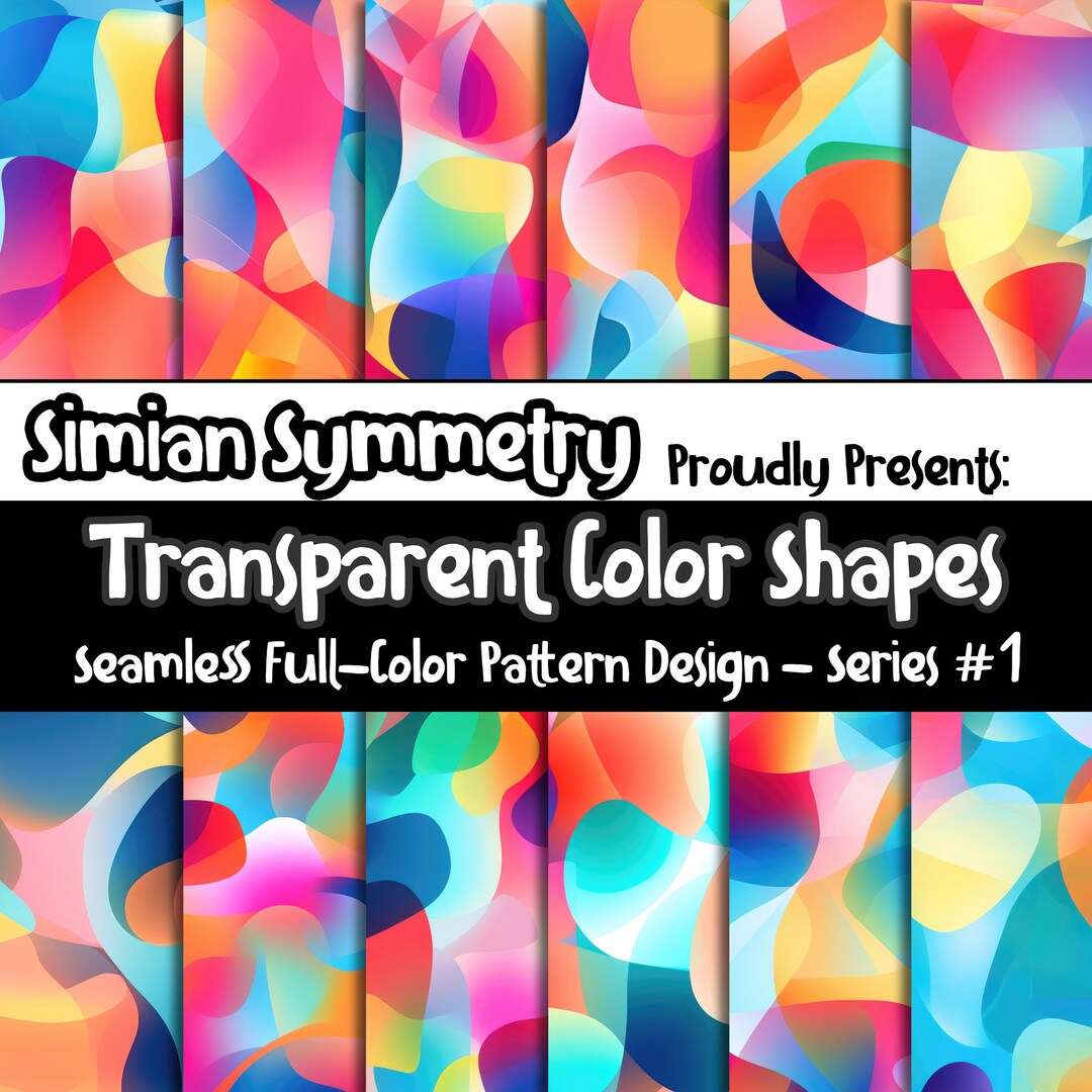 Transparent Color Shapes Digital Paper | Instant Download | Seamless ...