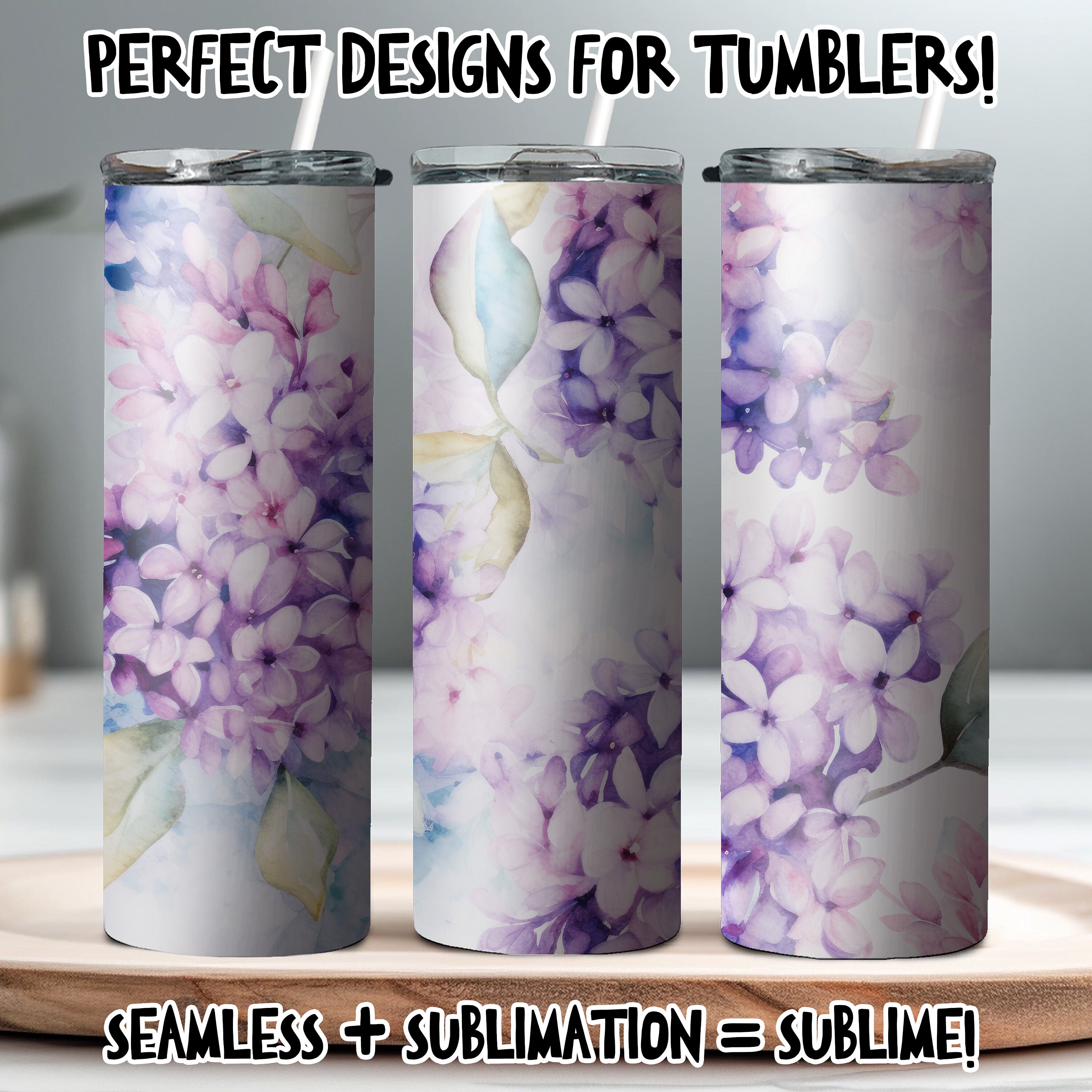 Watercolor Lilacs Digital Paper Watercolor Lilacs Seamless Watercolor ...