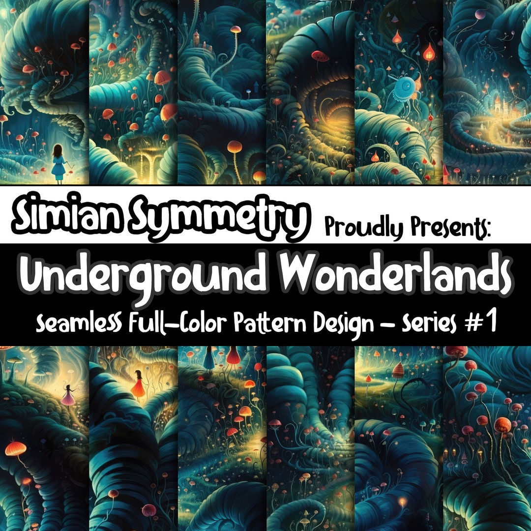 Underground Wonderland Digital Paper | Fantasy Visions | Storybook Cave ...