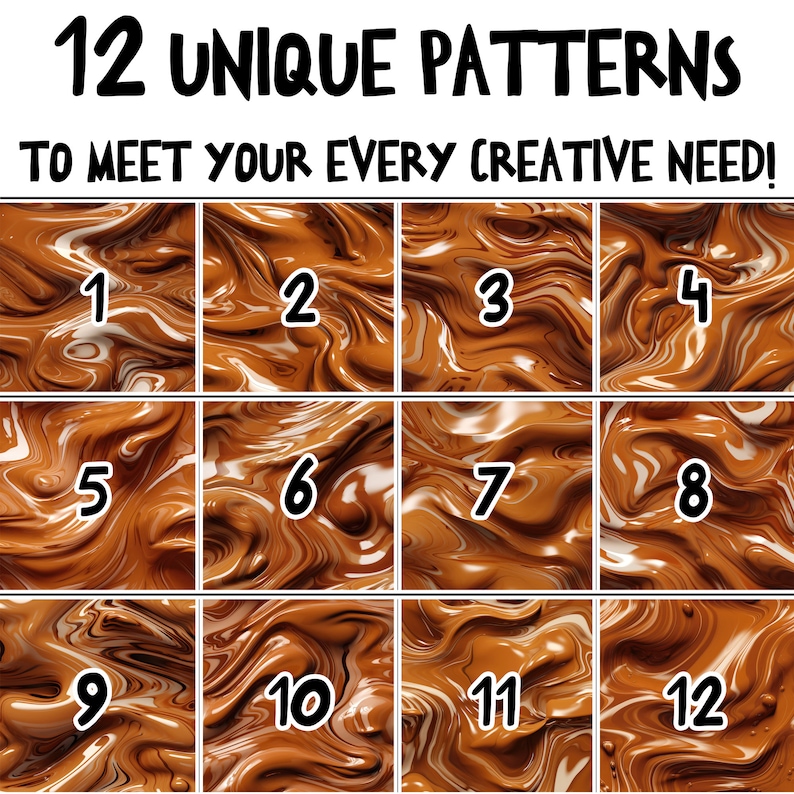 Chewy Melted Caramel Digital Paper Instant Download Seamless Patterns ...