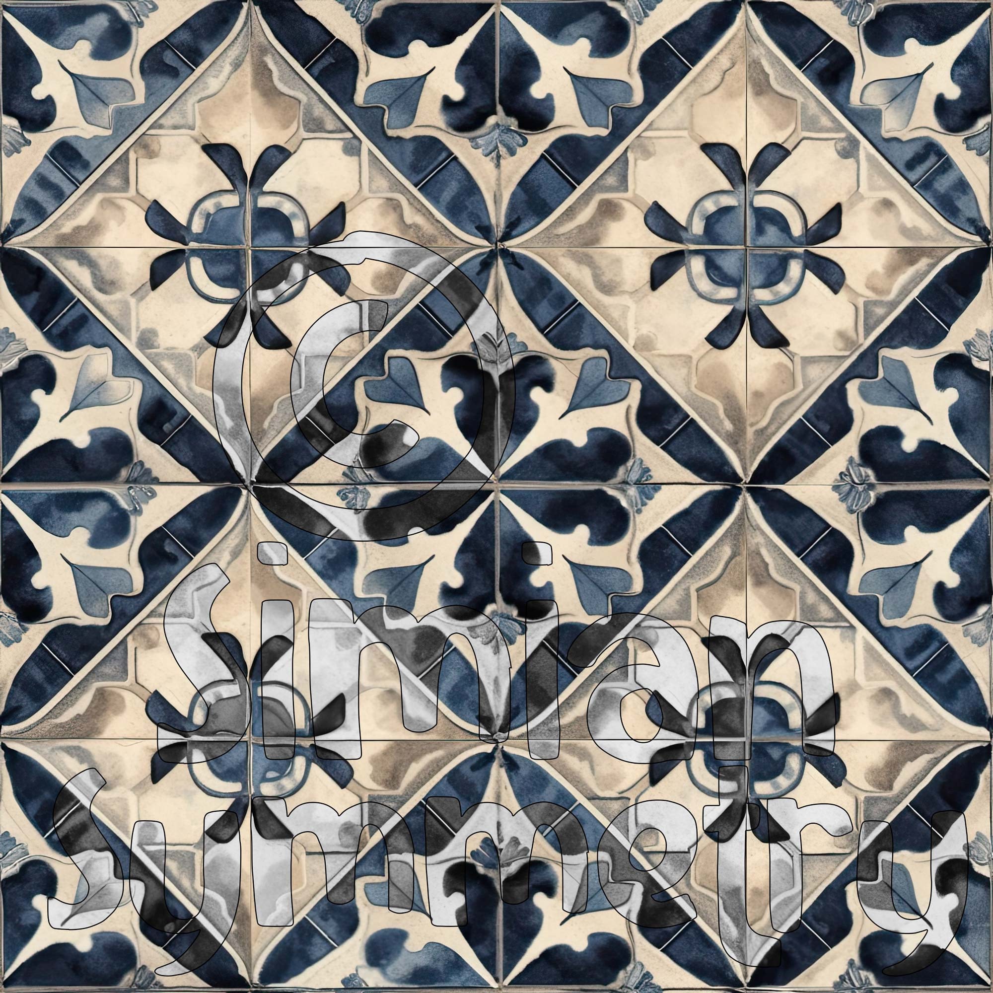 DIGITAL PAPER Dutch Painted Tile Series 2 Seamless Designs Twelve ...