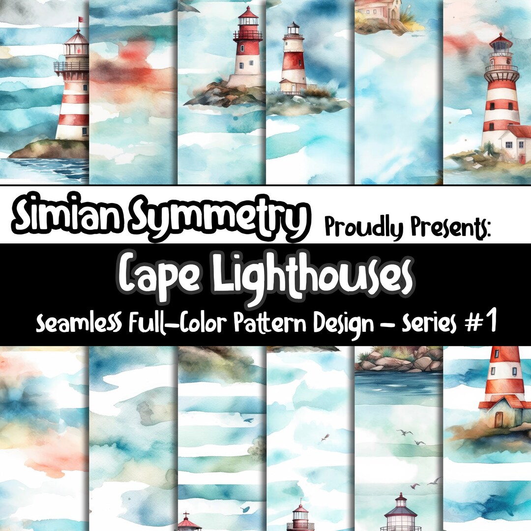 DIGITAL PAPER Cape Lighthouses Series 1 | Seamless Designs | Twelve ...