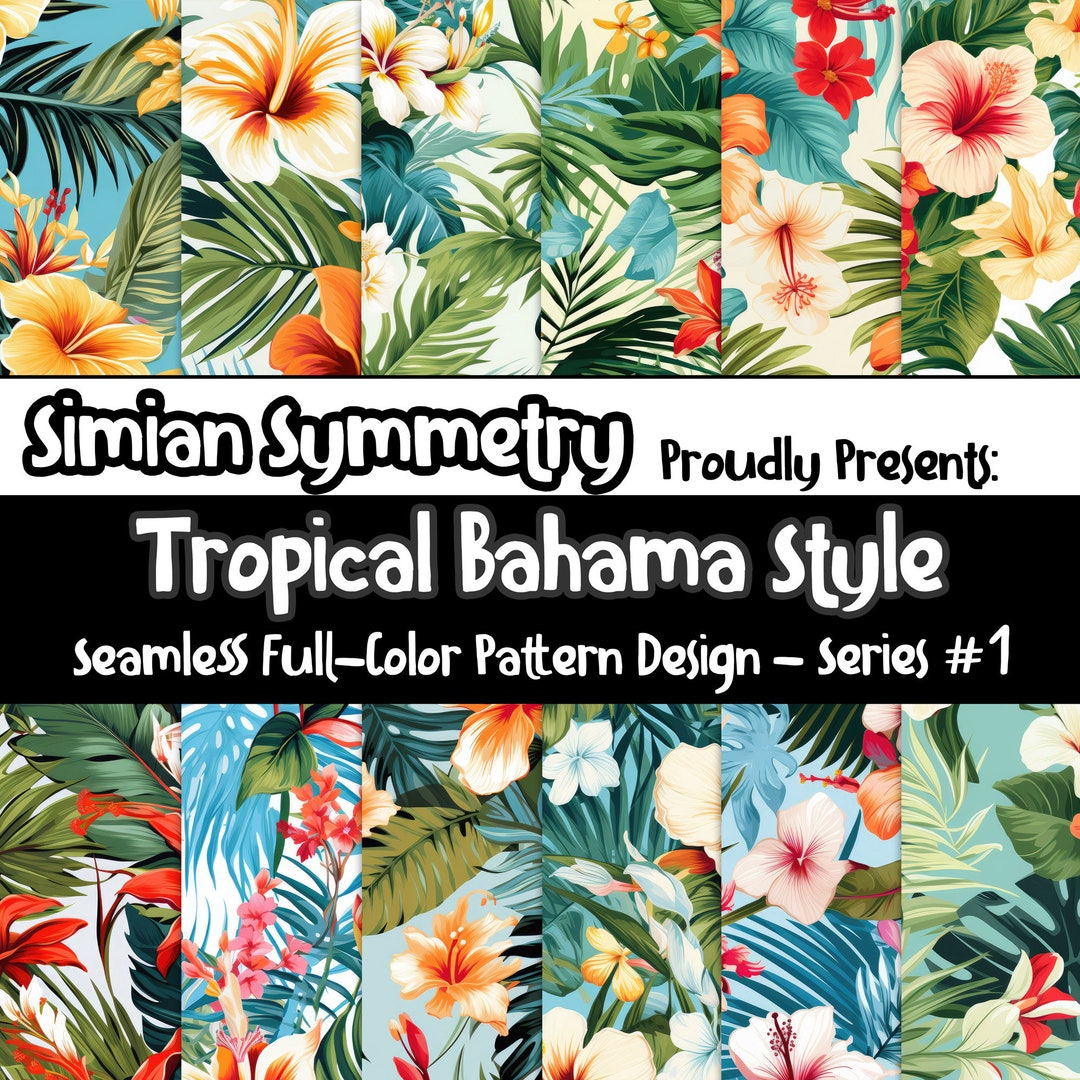 Tropical Bahama Style Digital Paper | Instant Download | Seamless ...