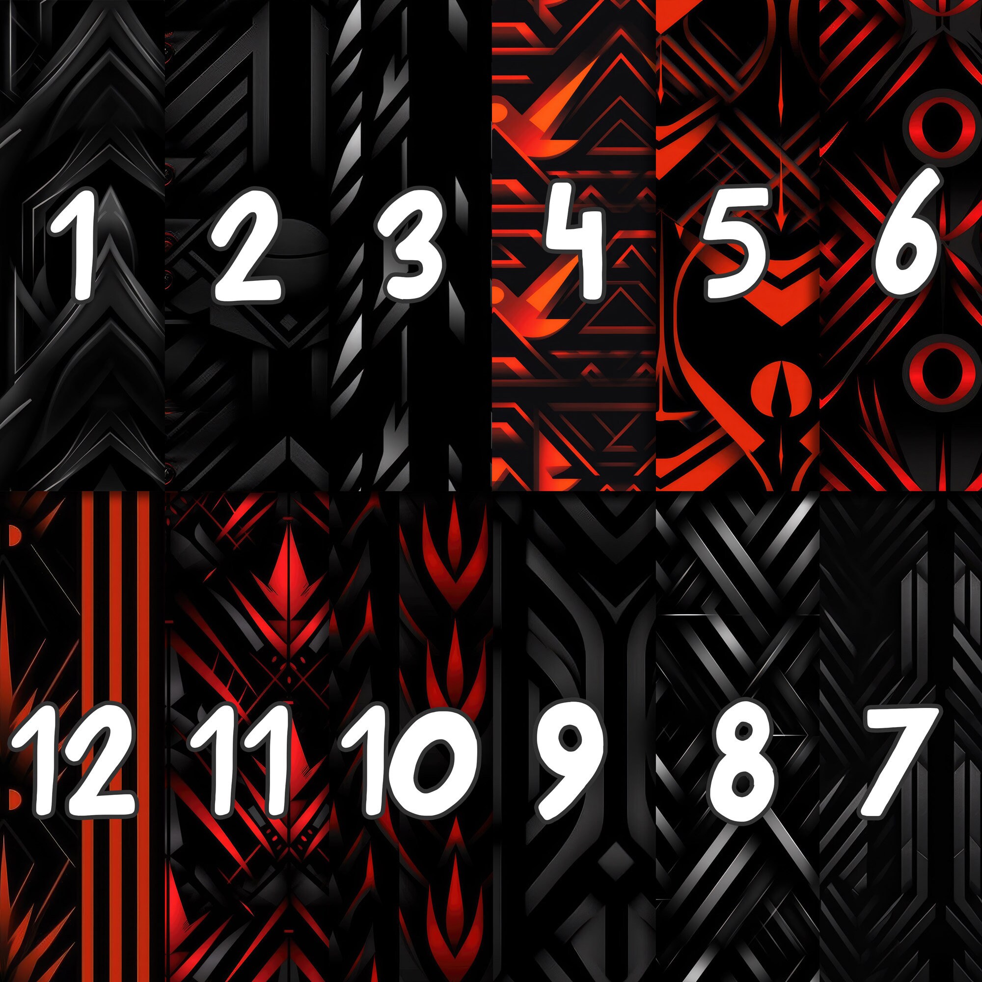 DIGITAL PAPER Dystopian Dark Patterns Series 1 Seamless Designs Twelve ...