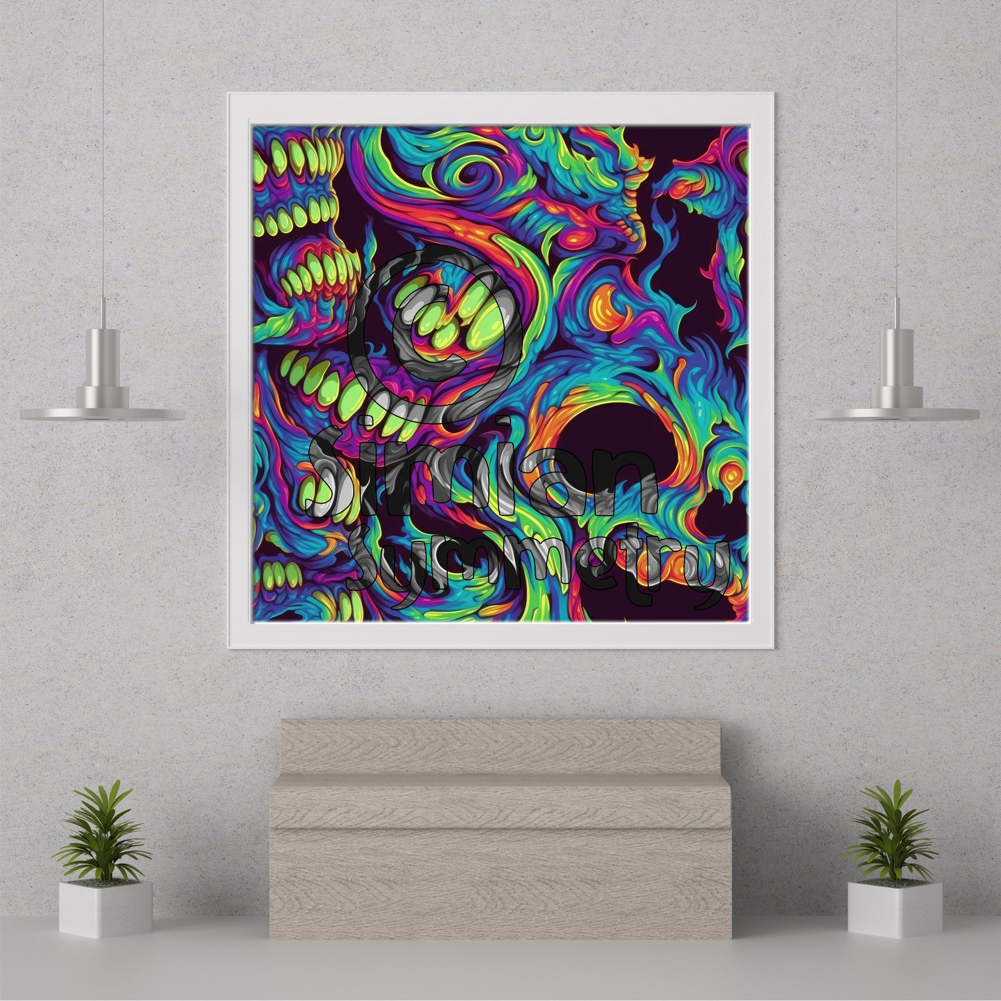 DIGITAL PAPER Psychedelic Trippy Skulls Series 1 Seamless Designs ...
