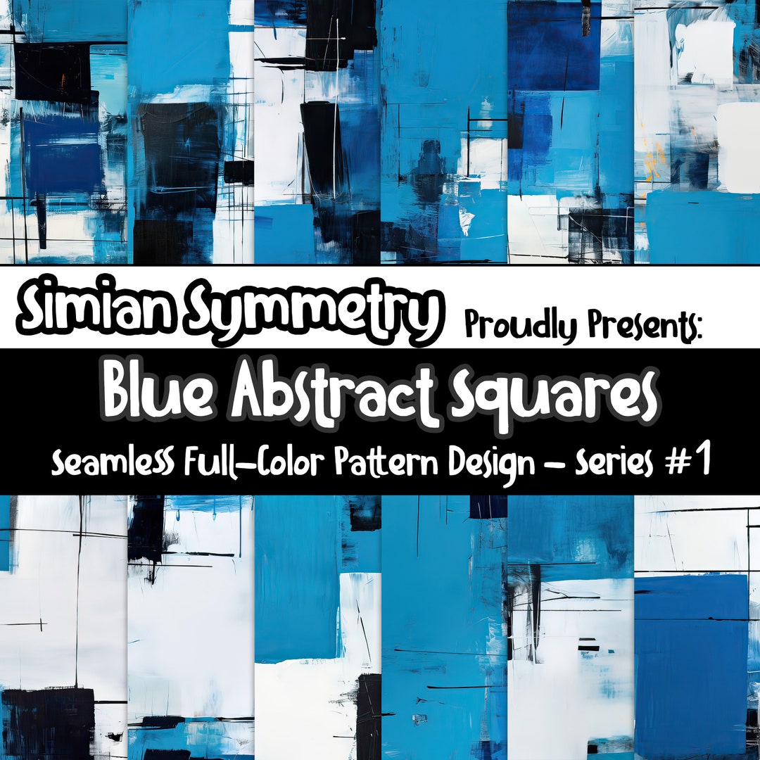 Blue Abstract Squares Digital Paper | Instant Download | Seamless ...
