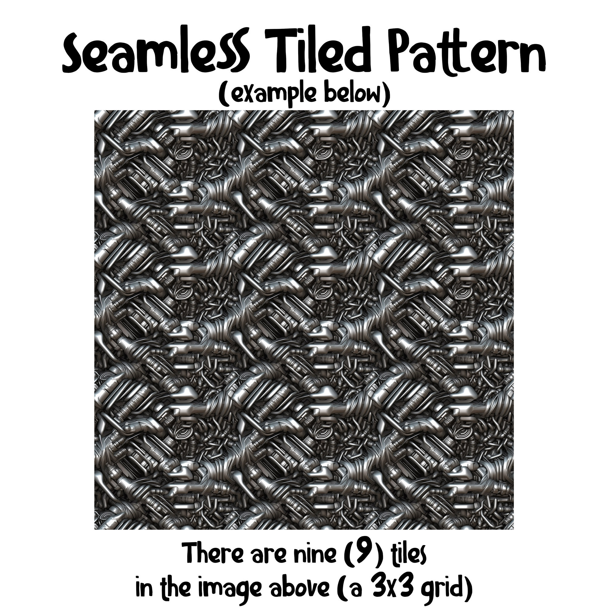 DIGITAL PAPER Robotic Metal Patterns Series 1 Seamless Designs Twelve ...