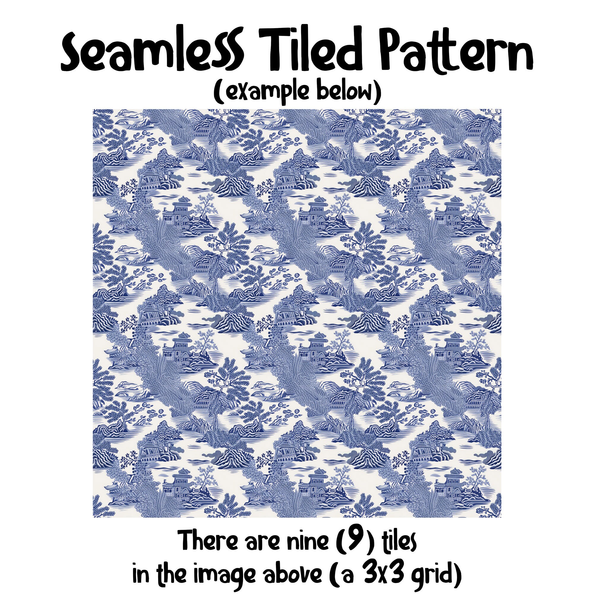 Blue Willow Dinnerware | Instant Download | Seamless Patterns ...
