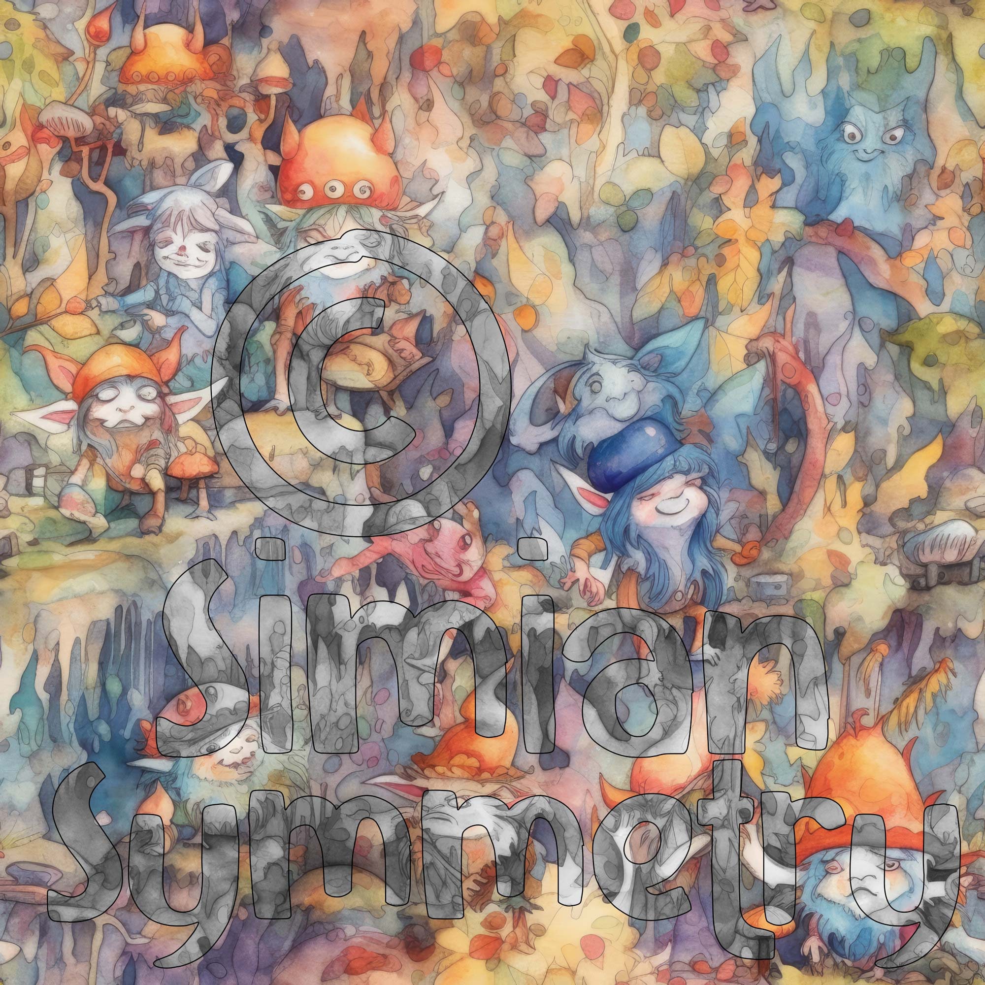 DIGITAL PAPER Goblins Trolls Series 1 Seamless Designs Twelve Colorful ...