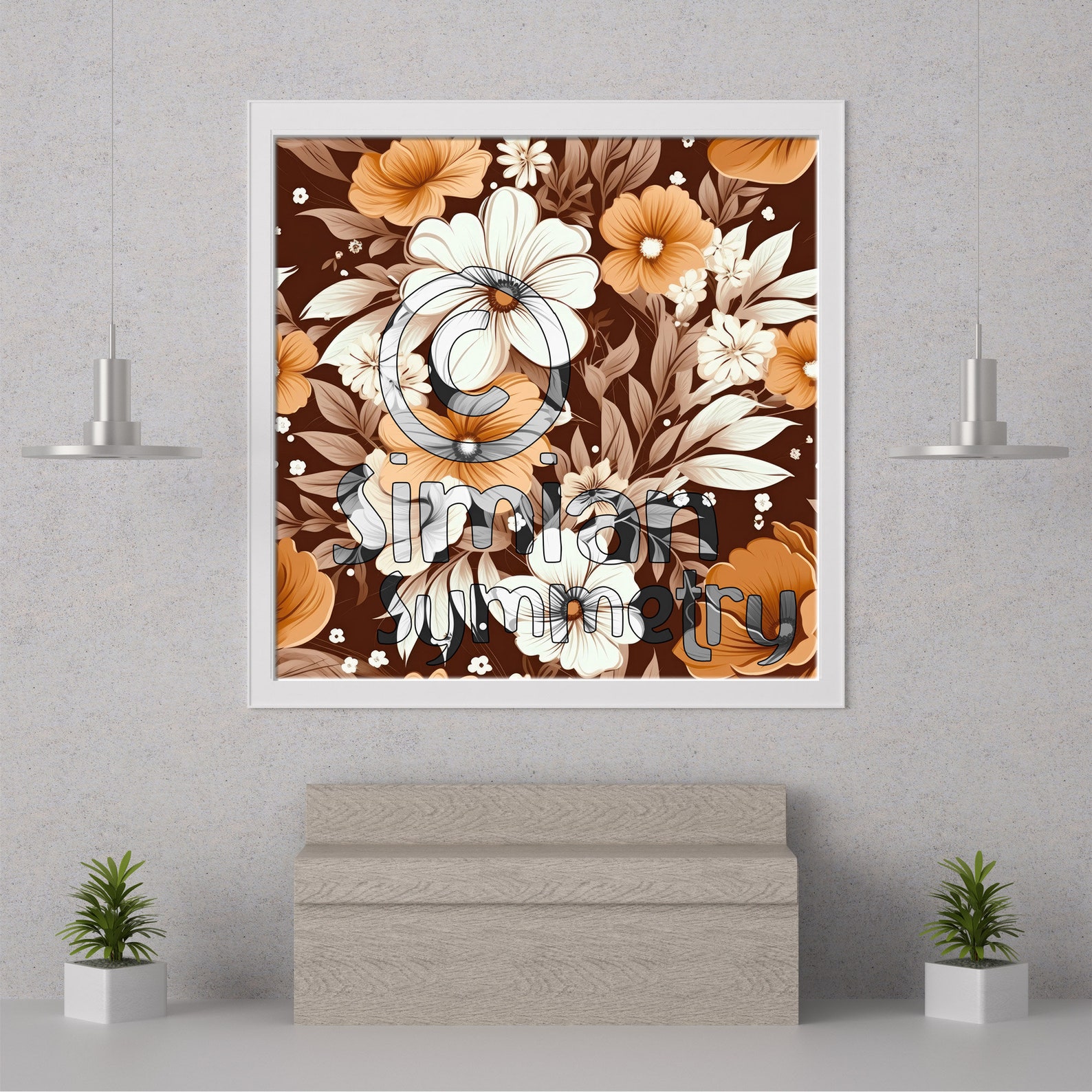 Boho Brown Flower Digital Paper | Boho Brown Flower Pattern | Boho ...