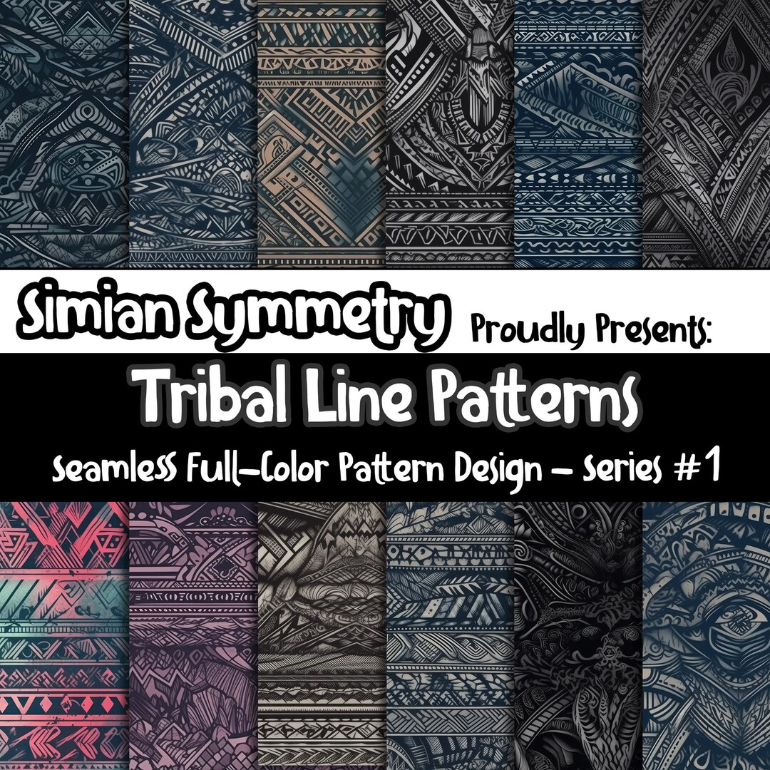 DIGITAL PAPER Tribal Line Patterns Series 1 | Seamless Designs | Twelve ...