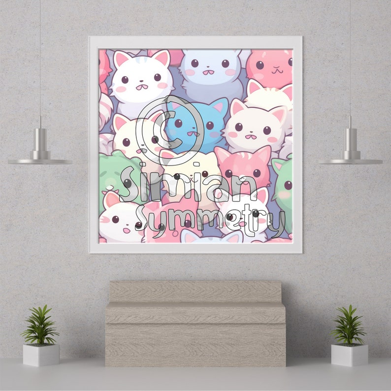 DIGITAL PAPER Cute Kawaii Kitties Series 1 Seamless Designs Twelve ...