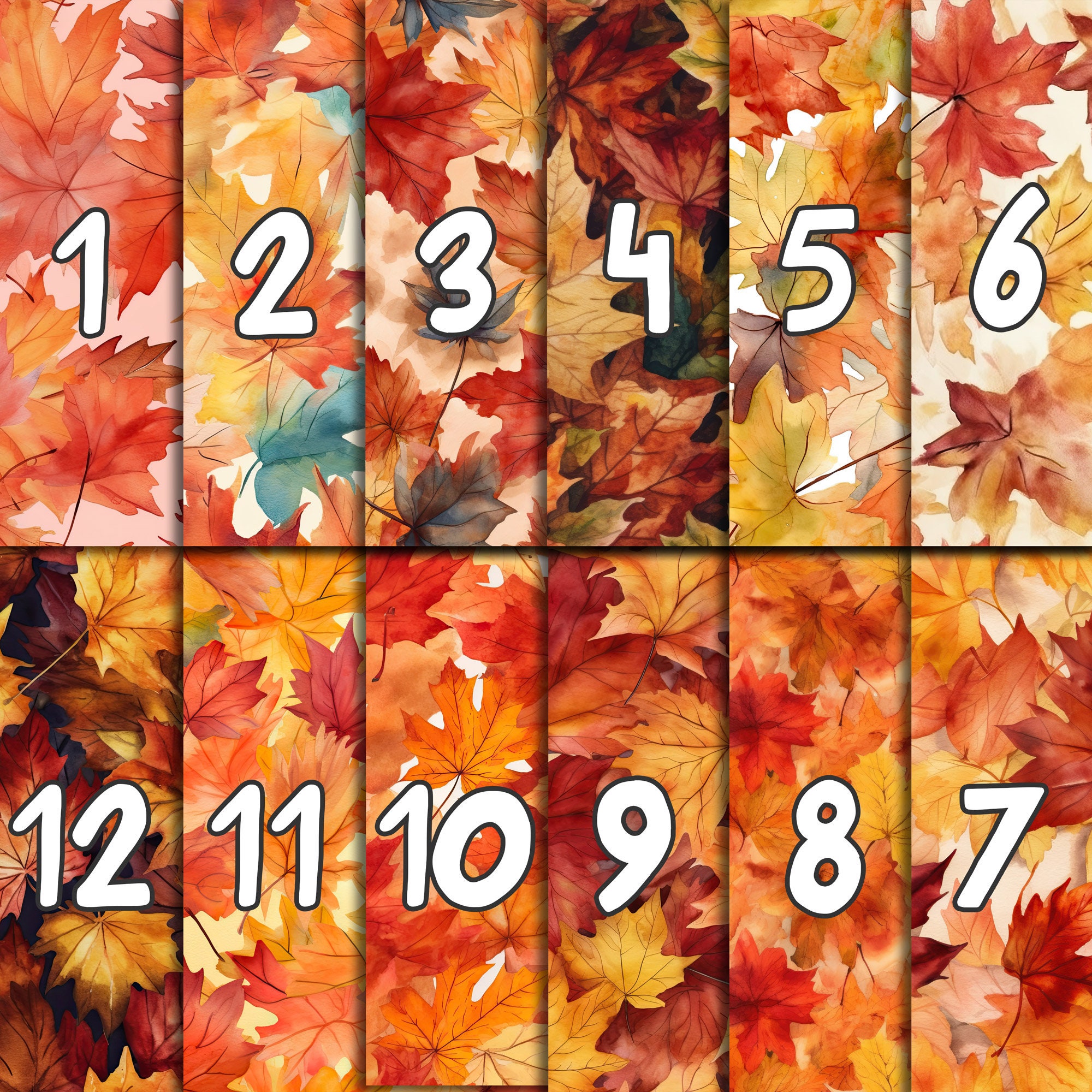 DIGITAL PAPER Maple Leaves Series 1 Seamless Designs - Etsy