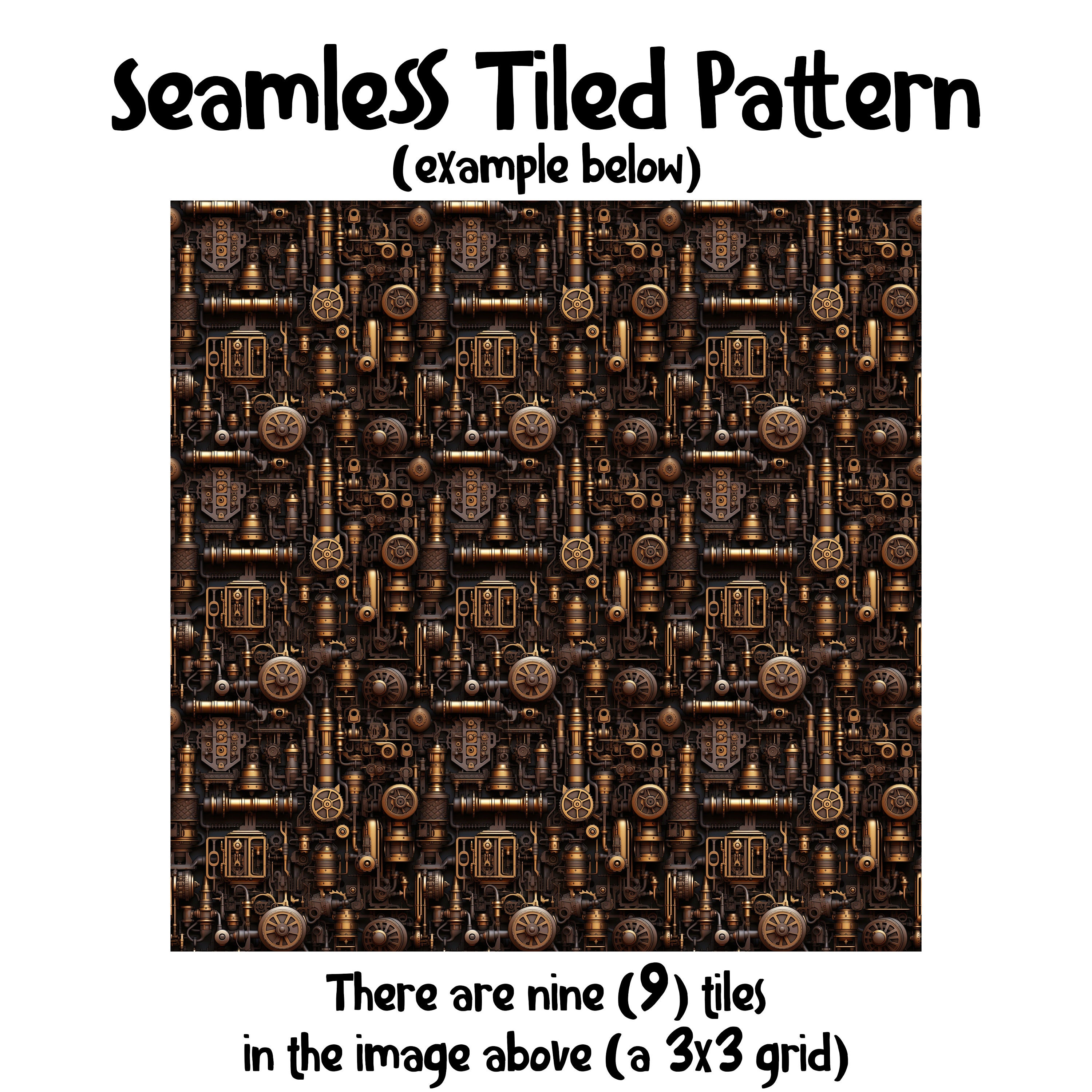 Steampunk Mechanical Engines Instant Download Seamless Patterns ...