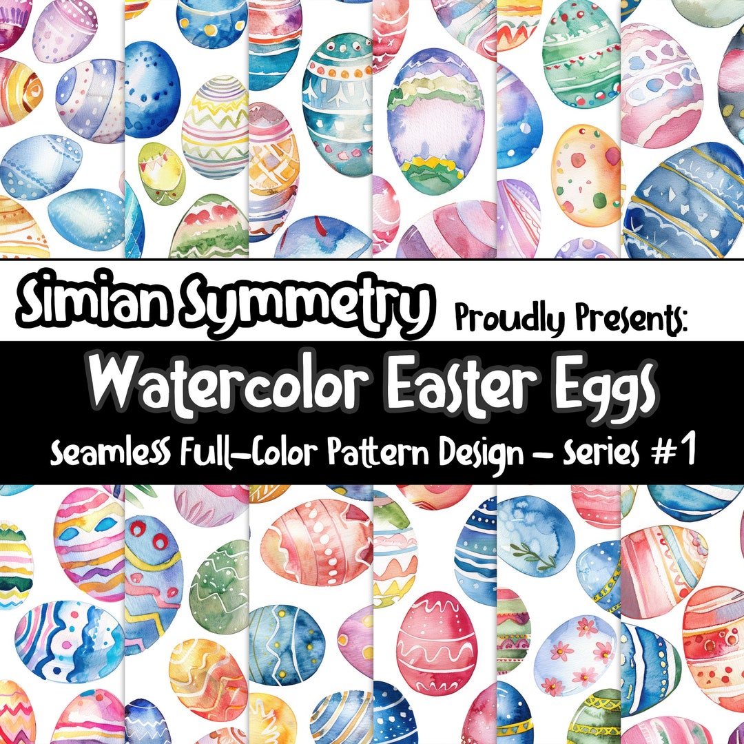Vibrant Watercolor Easter Eggs Digital Paper | Easter Egg Holiday ...