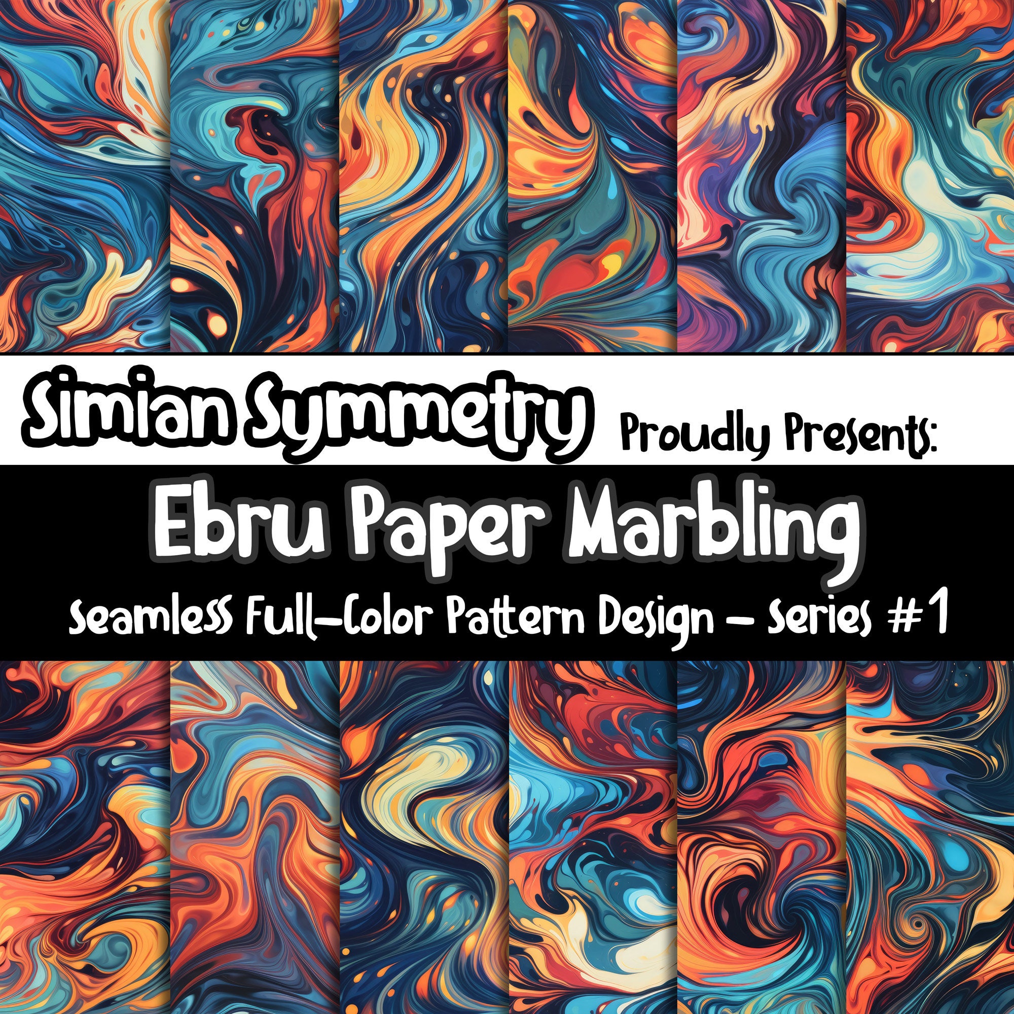 Ebru Paper Marbling Digital Paper Instant Download - Etsy