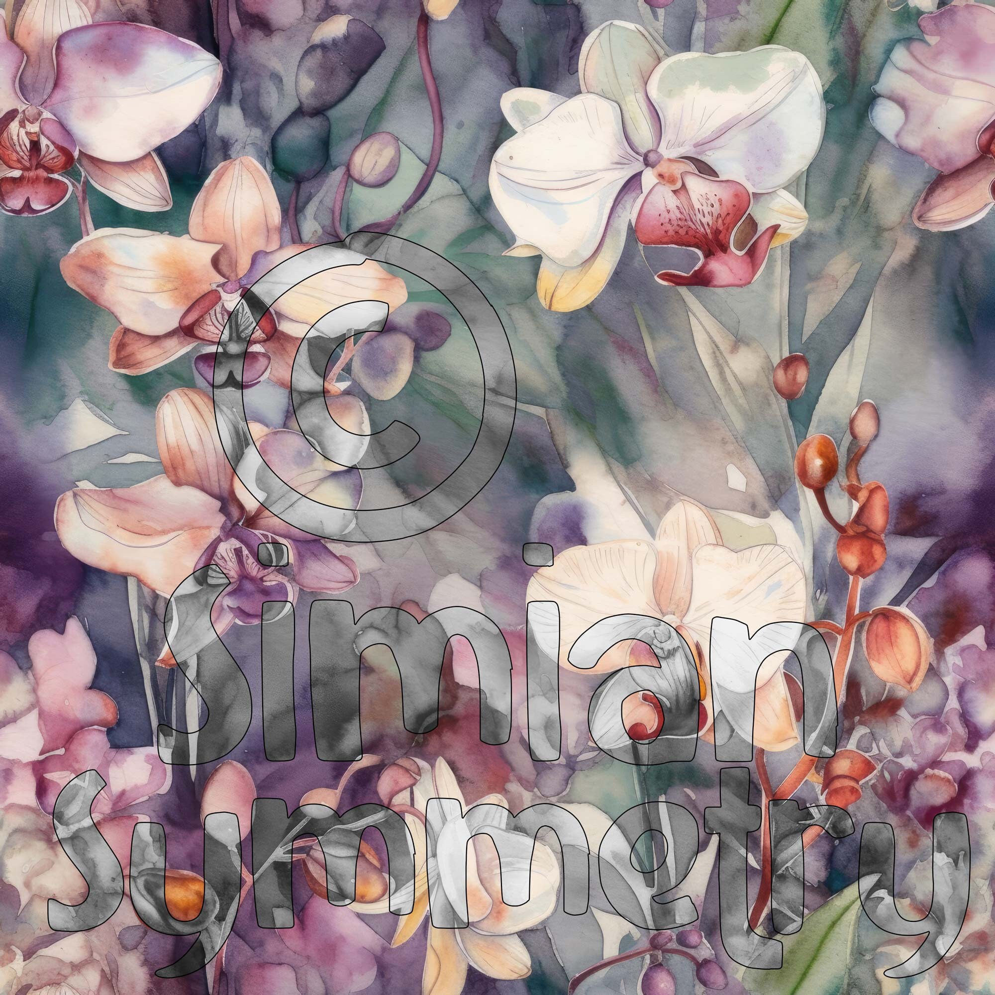 DIGITAL PAPER Watercolor Orchids Series 1 Seamless Designs - Etsy