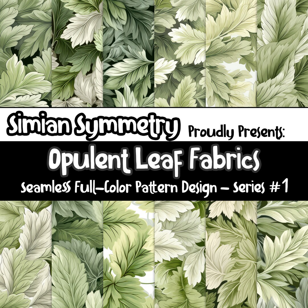 Opulent Leaf Fabrics Digital Textures | Instant Download | Seamless ...