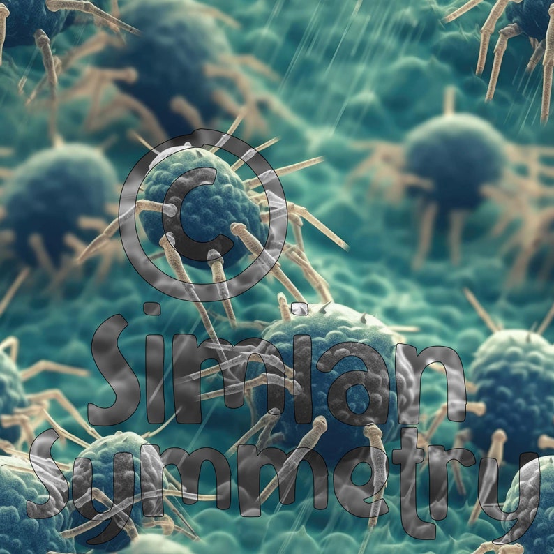 DIGITAL PAPER Microscopic Mites Series 1 Seamless Designs Twelve ...