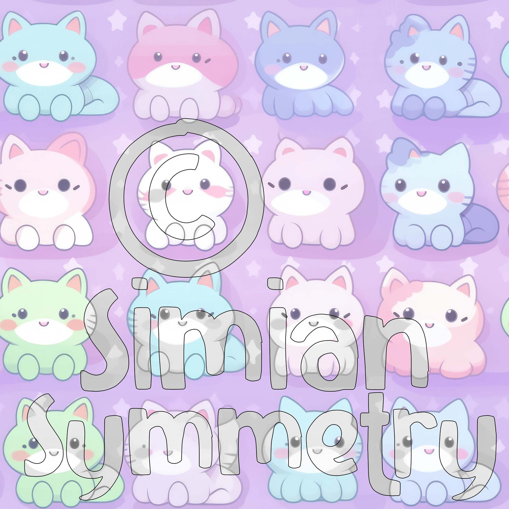 DIGITAL PAPER Cute Kawaii Kitties Series 1 Seamless Designs Twelve ...