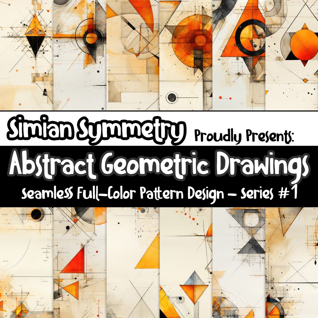 Abstract Geometric Drawings Digital Paper | Instant Download | Seamless ...