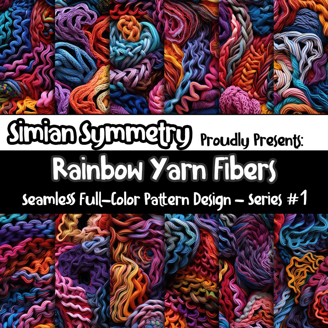 Rainbow Yarn Fibers Digital Paper | Instant Download | Seamless ...