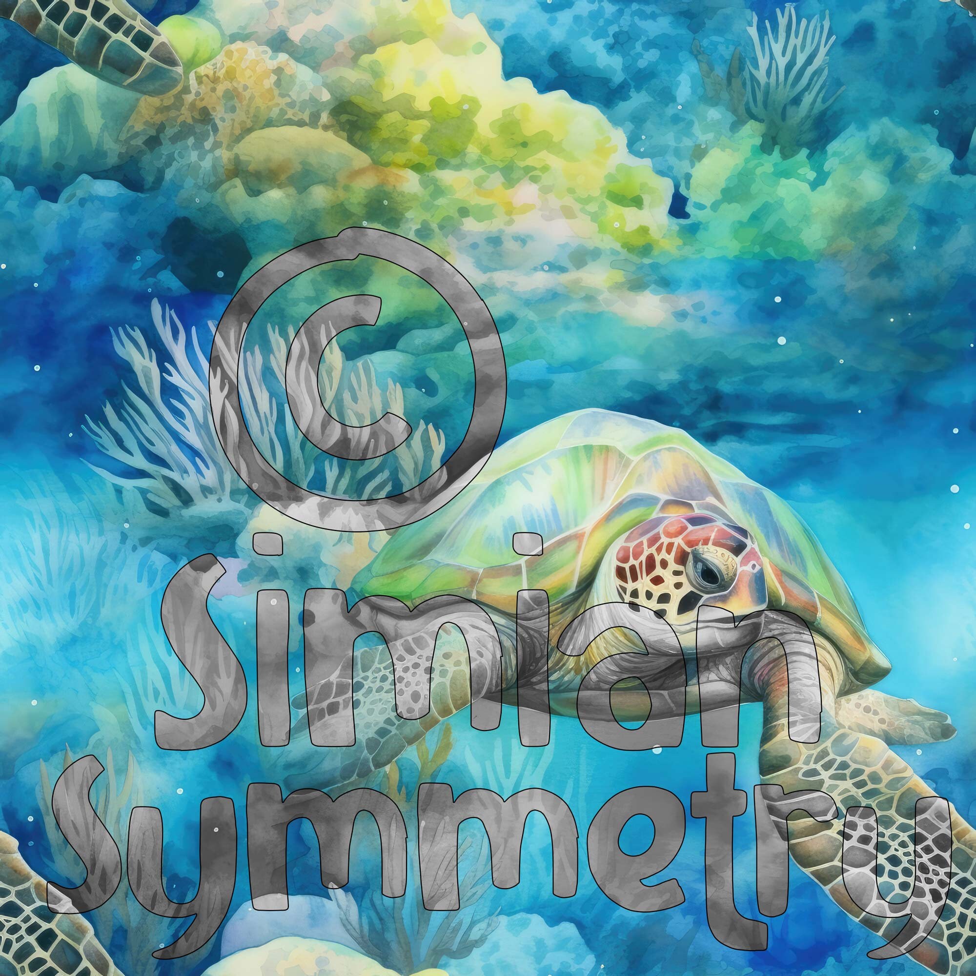 Watercolor Sea Turtle Digital Paper Instant Download - Etsy