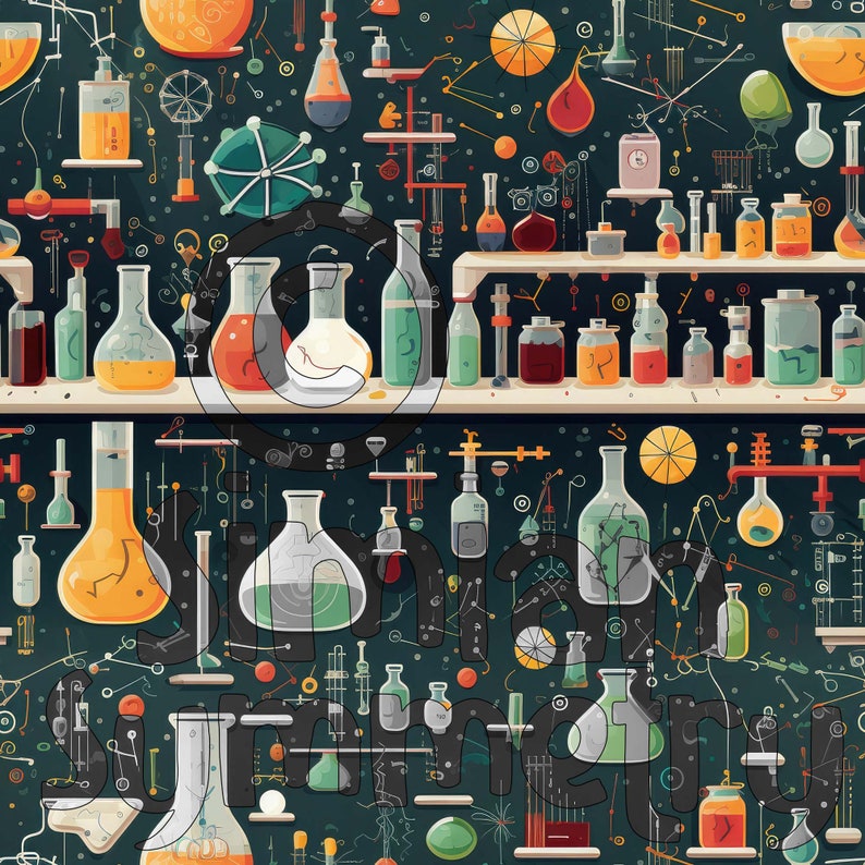 Symbols of Science Digital Art | Instant Download | Seamless Patterns ...