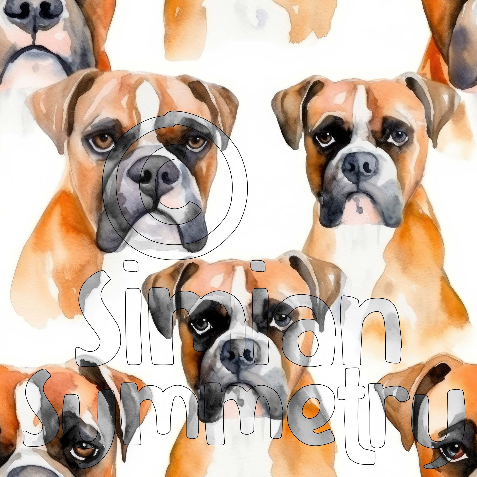 DIGITAL PAPER Watercolor Boxers Series 1 Seamless Designs - Etsy