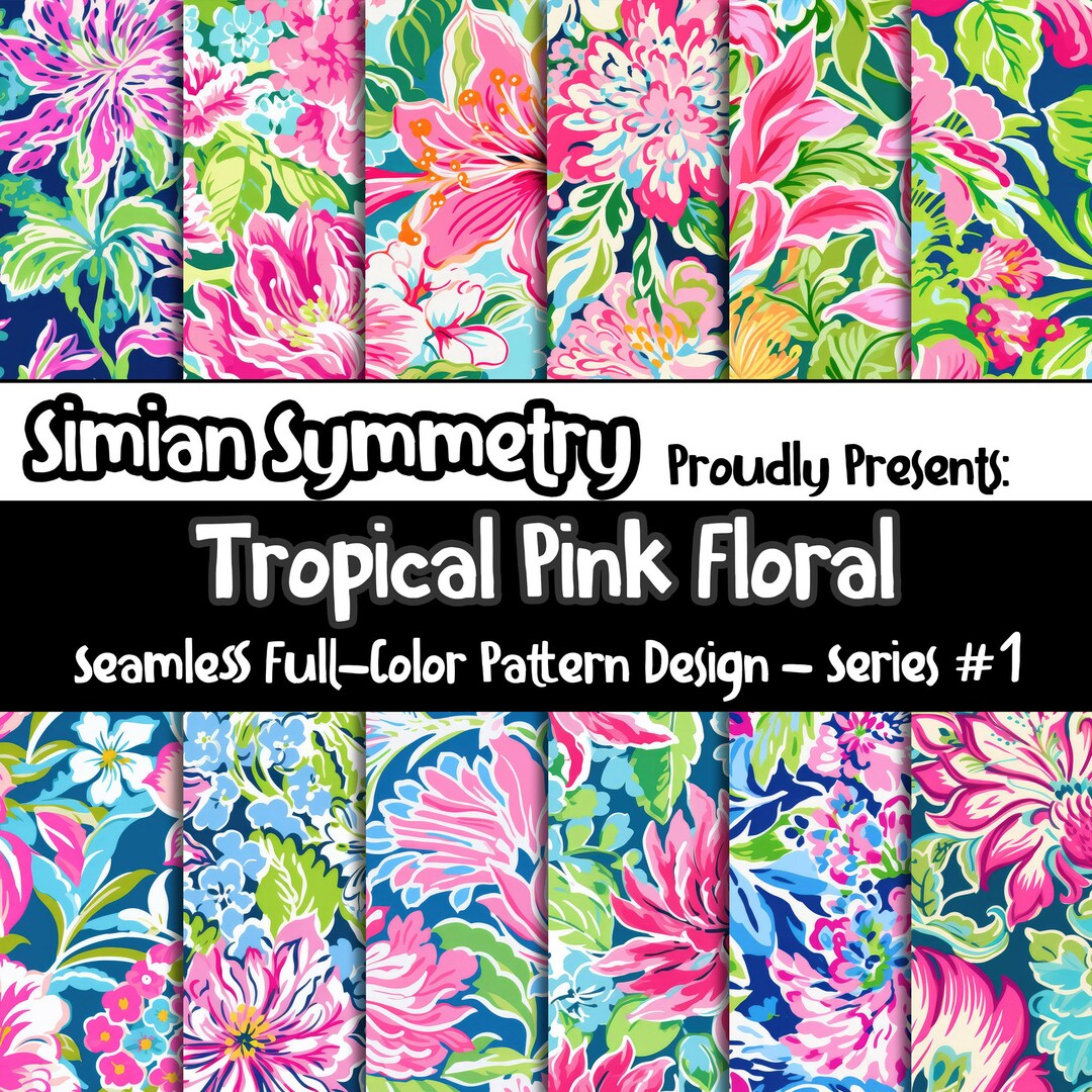 Tropical Pink Floral Digital Paper | Instant Download | Seamless ...