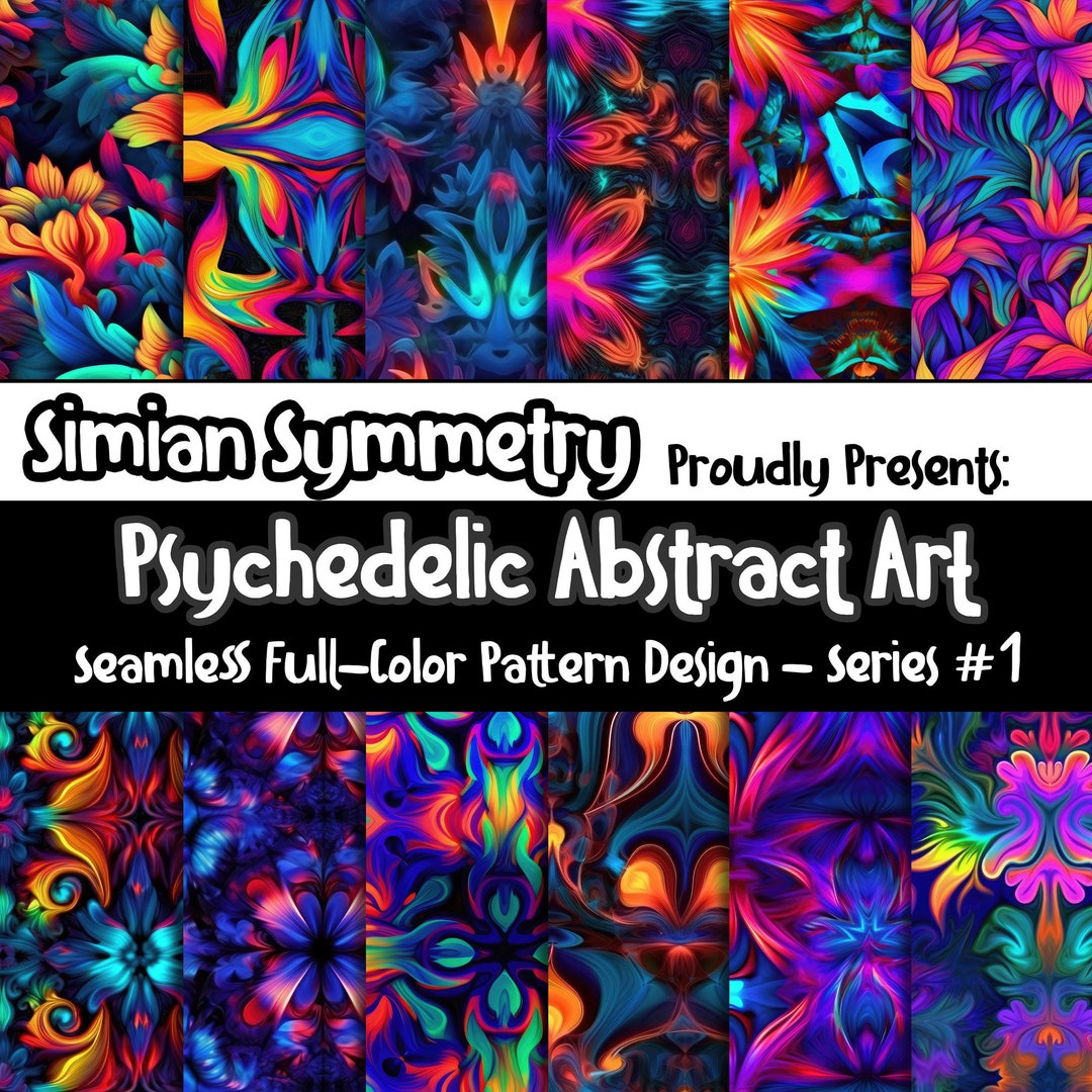 DIGITAL PAPER Psychedelic Abstract Art Series 1 | Seamless Designs ...