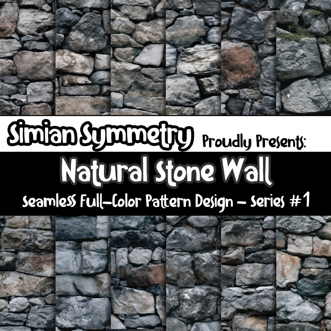 DIGITAL PAPER Natural Stone Wall Series 1 | Seamless Designs | Twelve ...