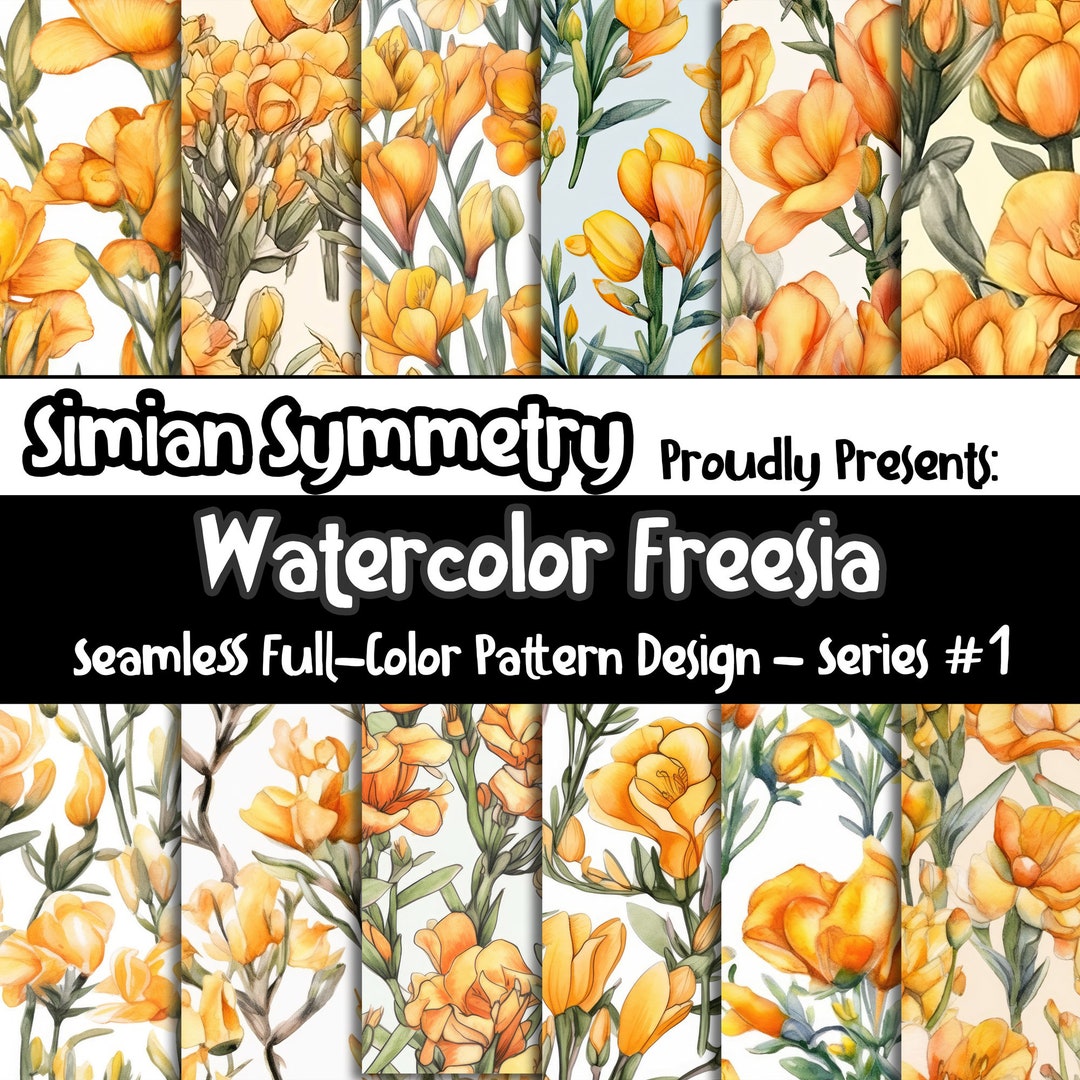 DIGITAL PAPER Freesia Series 1 | Seamless Designs | Twelve Colorful ...