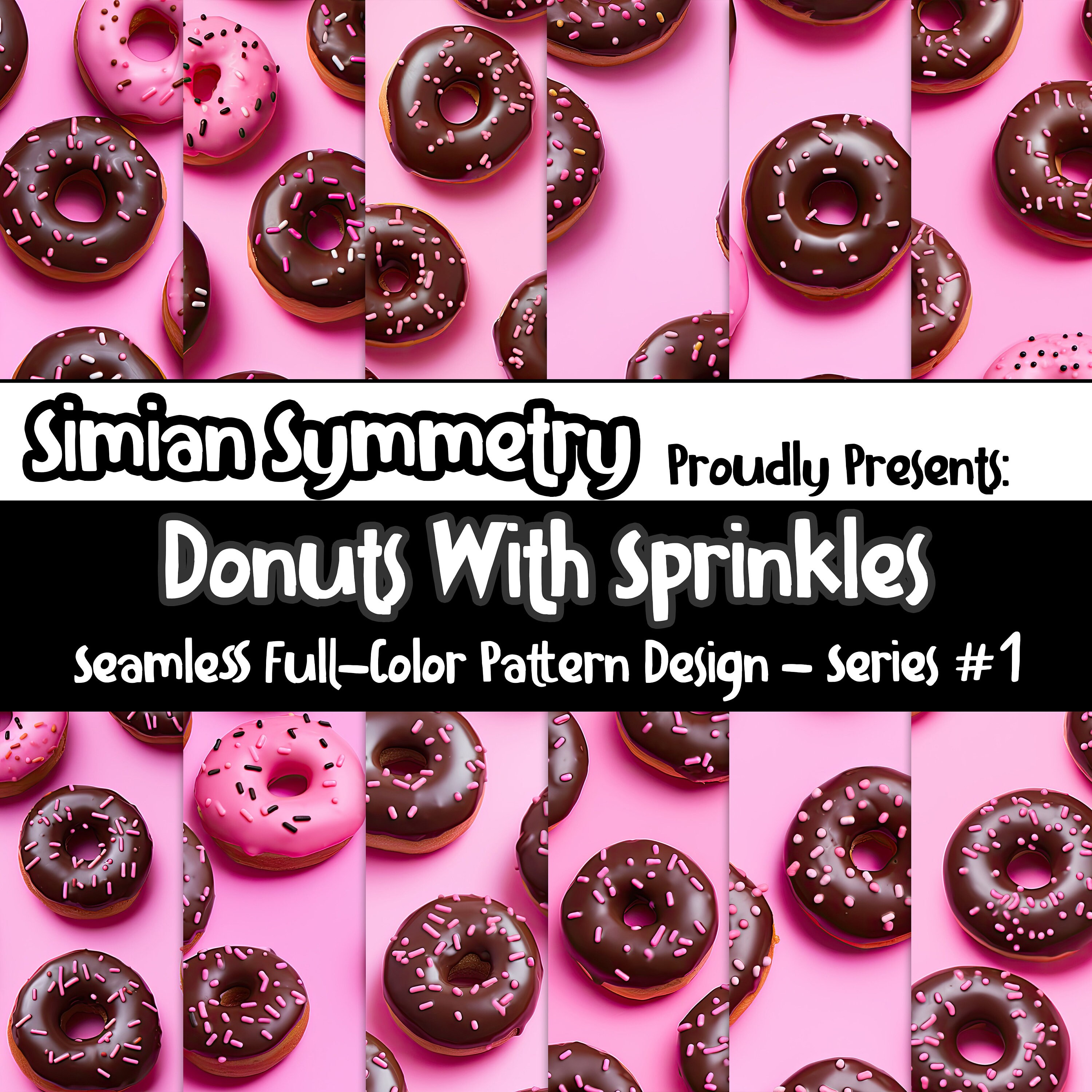 Sprinkled Donuts Digital Paper | Instant Download | Seamless Patterns ...