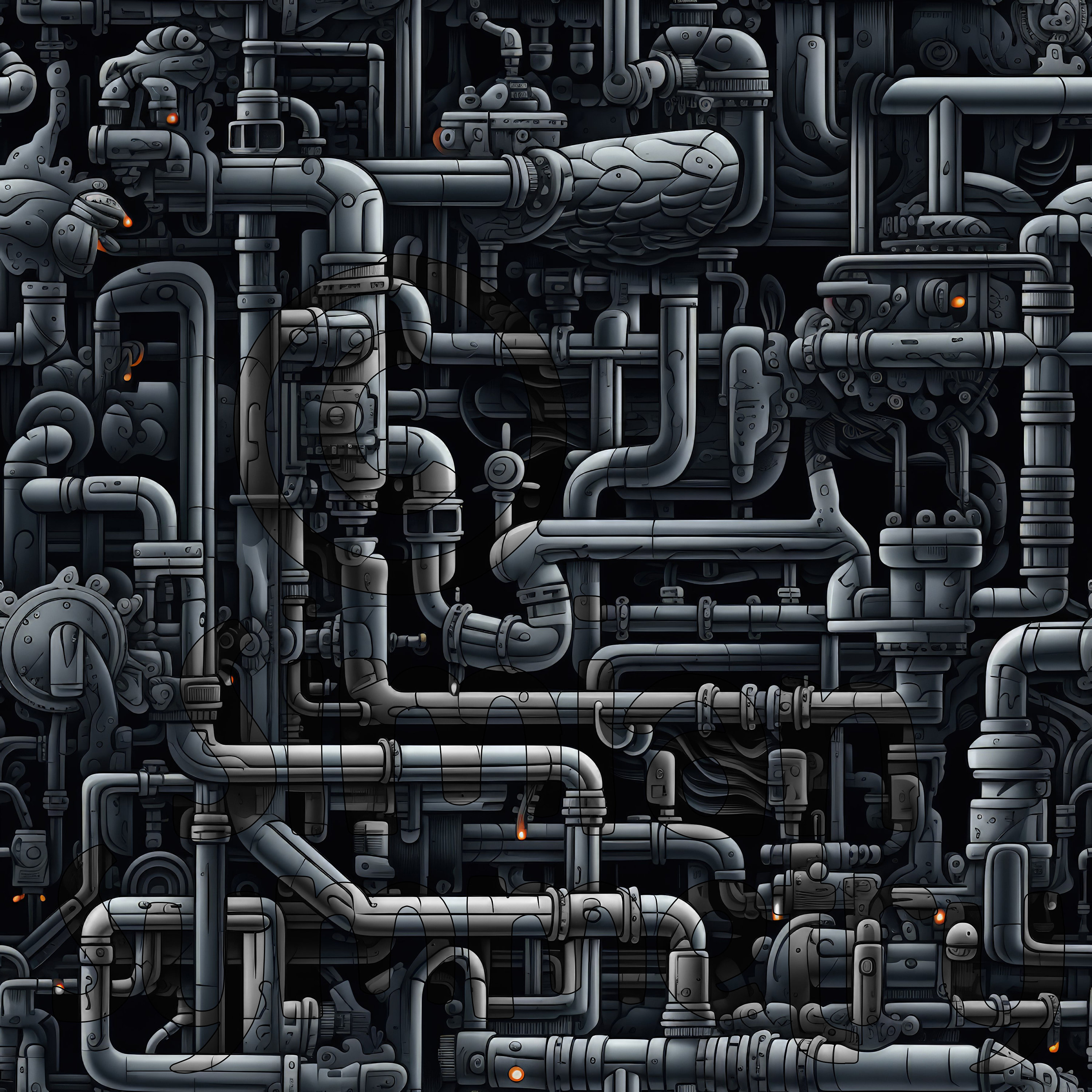 Dark Industrial Pipes Digital Paper Instant Download Seamless Patterns ...