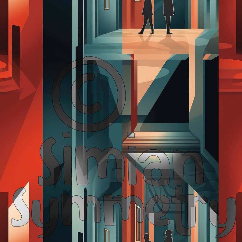 Liminal Spaces Illustrations Digital Paper Instant Download Seamless Patterns Enigmatic Realms ...