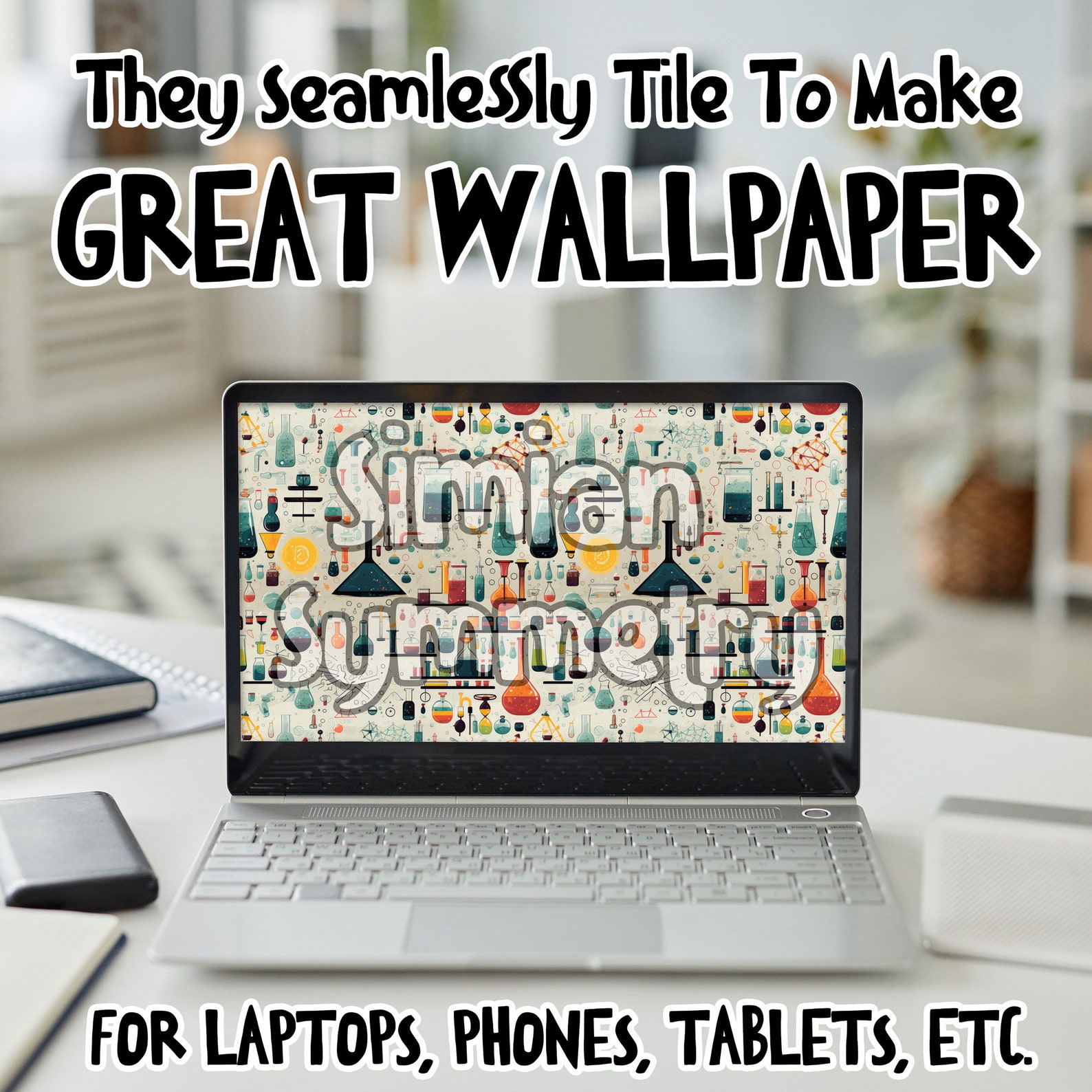 Symbols of Science Digital Art | Instant Download | Seamless Patterns ...