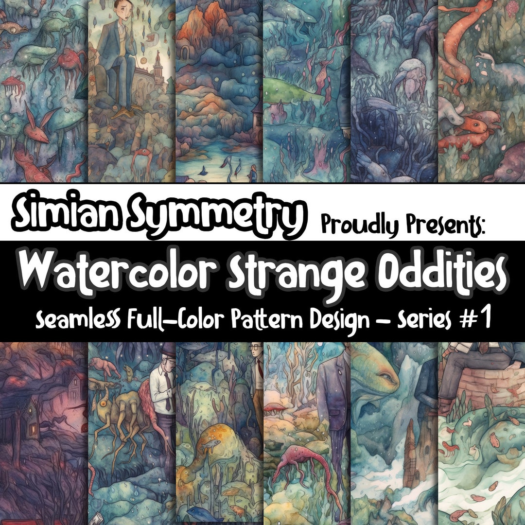 DIGITAL PAPER Strange Oddities Series 1 | Seamless Designs | Twelve ...