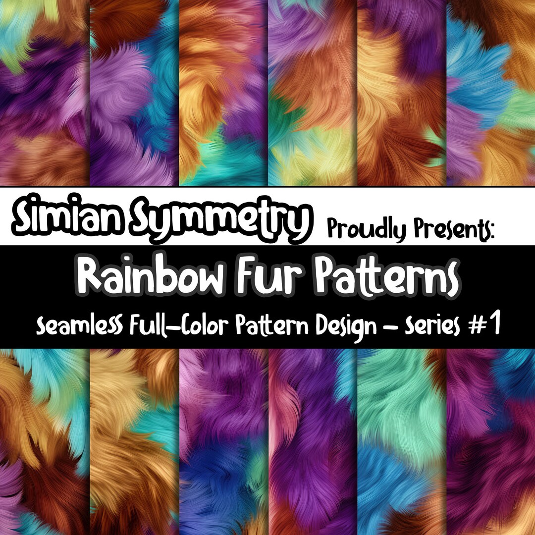 Rainbow Fur Pattern Digital Paper | Instant Download | Seamless ...