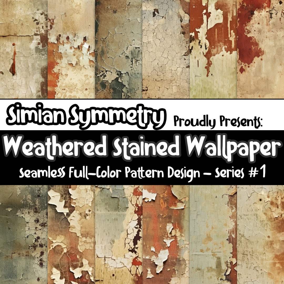 Weathered Stained Wallpaper Digital Paper | Instant Download | Seamless ...