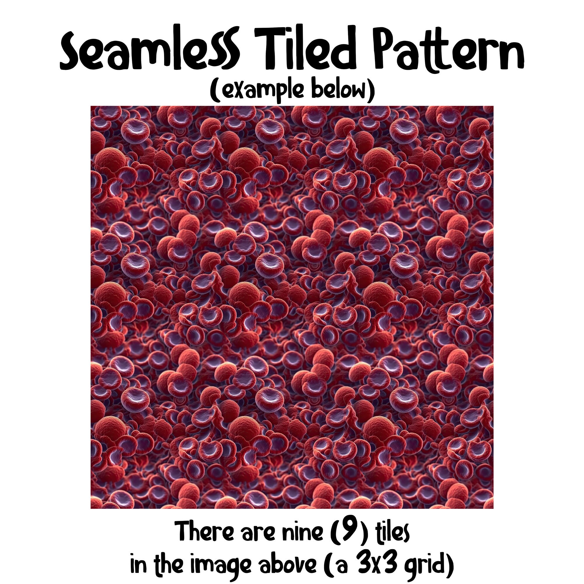 DIGITAL PAPER Red Blood Cells Series 1 Seamless Designs Twelve Colorful ...