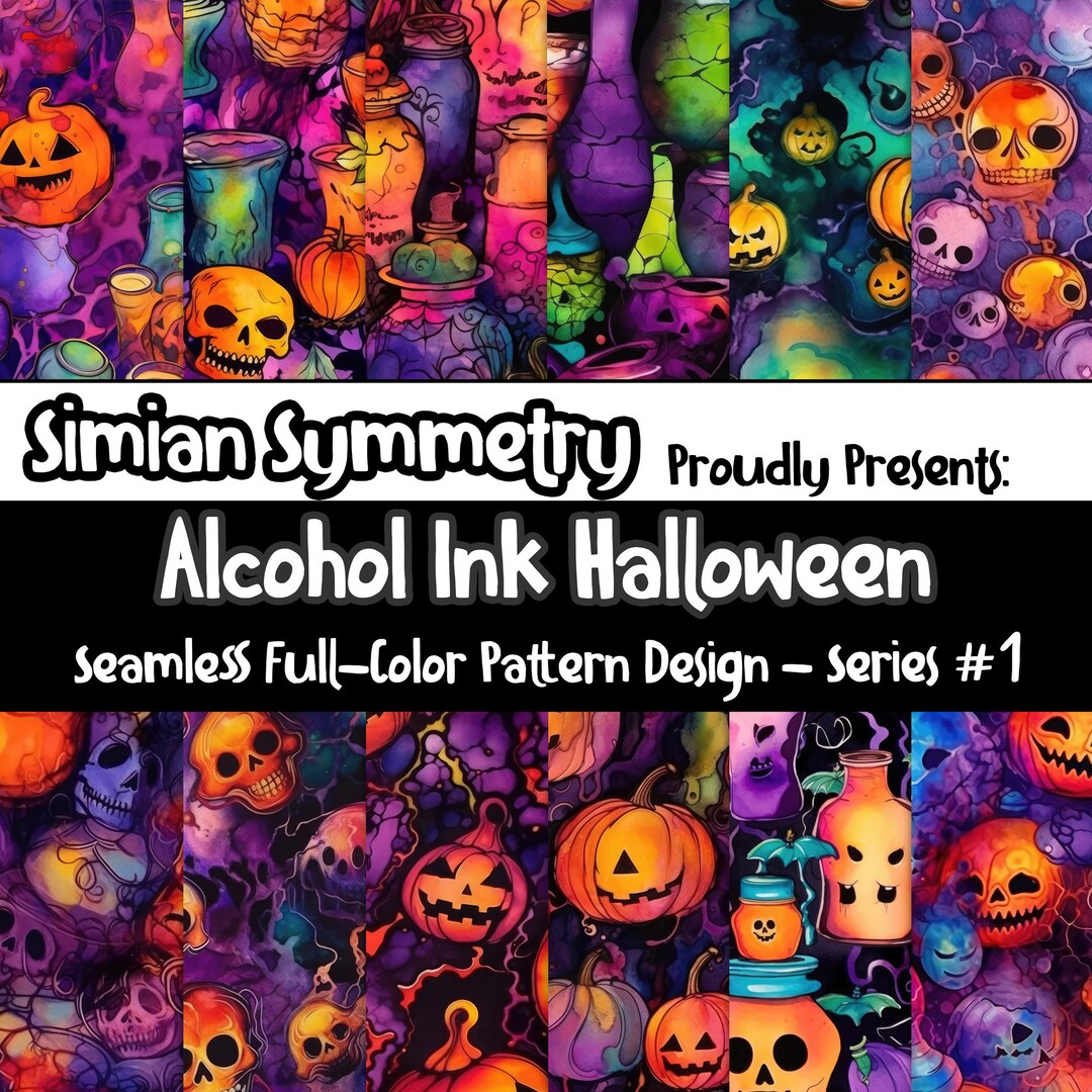 Alcohol Ink Halloween Digital Paper | Alcohol Ink Halloween Seamless ...