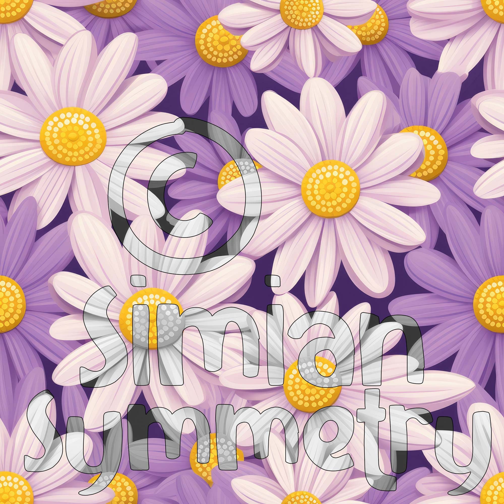Purple Daisy Flowers Digital Paper | Instant Download | Seamless ...