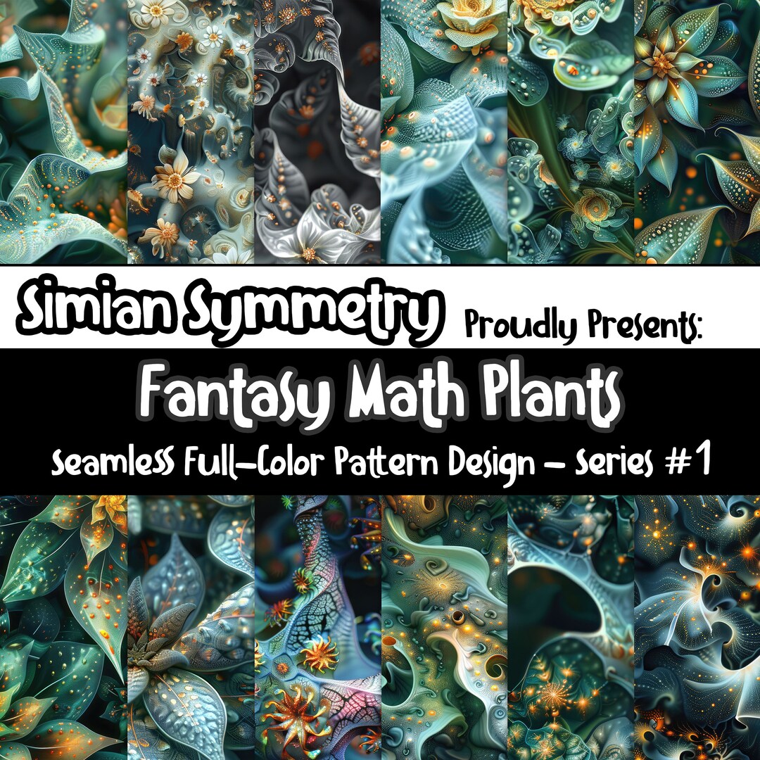 Fantasy Math Plants Digital Paper | Instant Download | Seamless ...